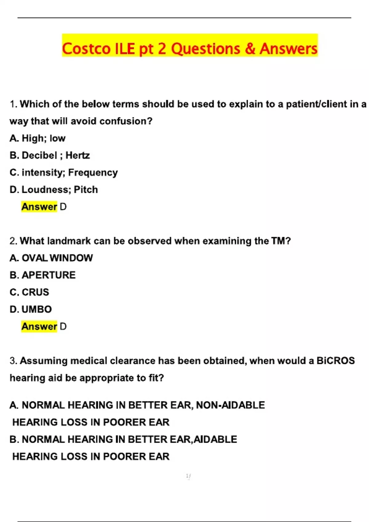 Costco ILE Part 2 (Latest 2025 / 2026 Update) Questions and Verified ...