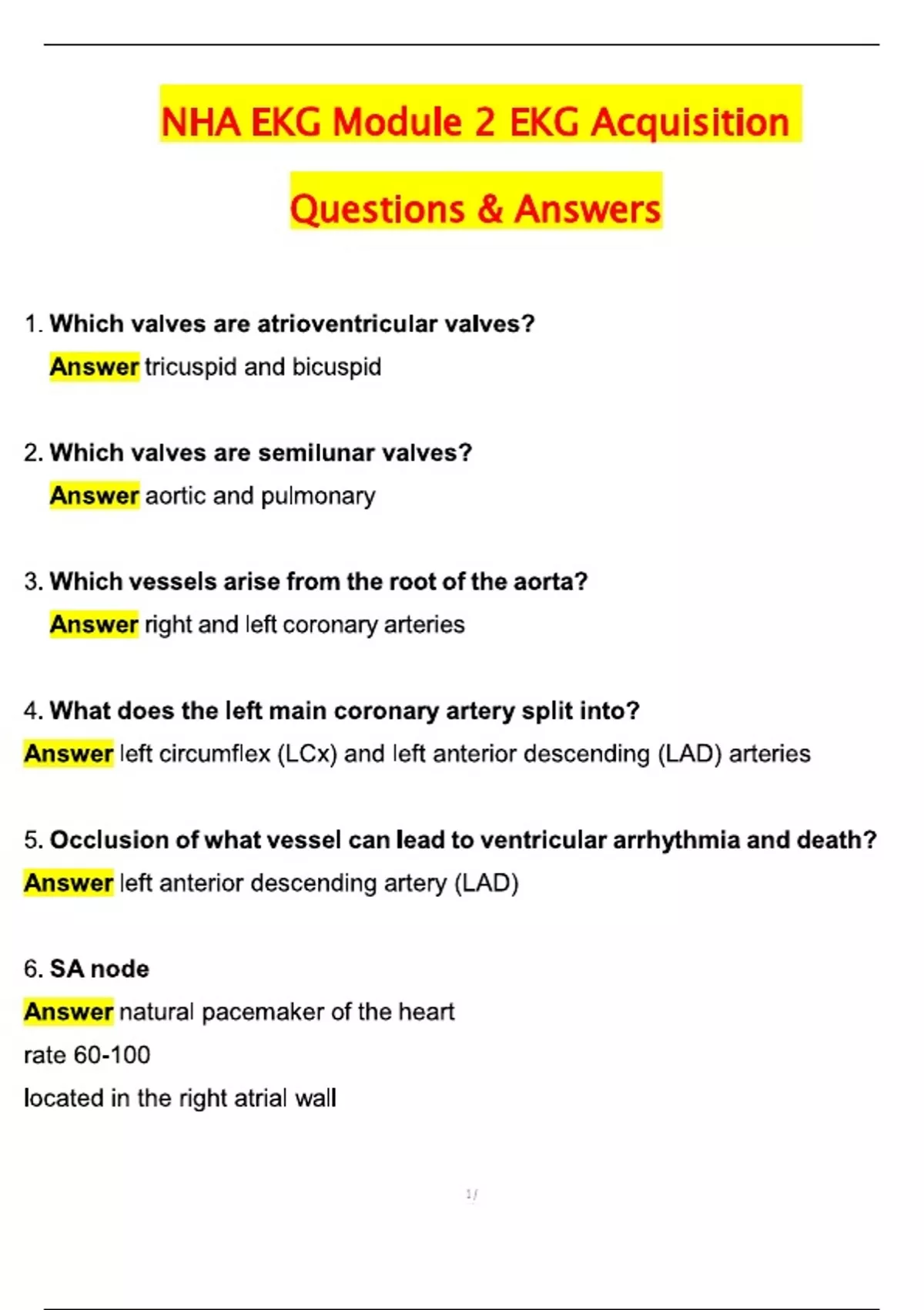 NHA EKG Module 2 EKG Acquisition (Latest 2025 / 2026 Update) Questions ...