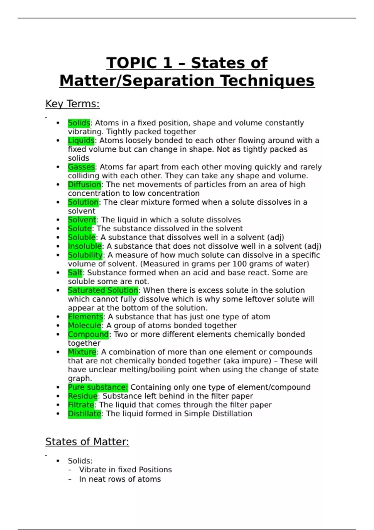 Summary EDEXCEL IGCSE Chemistry Notes - Chemistry - Stuvia UK