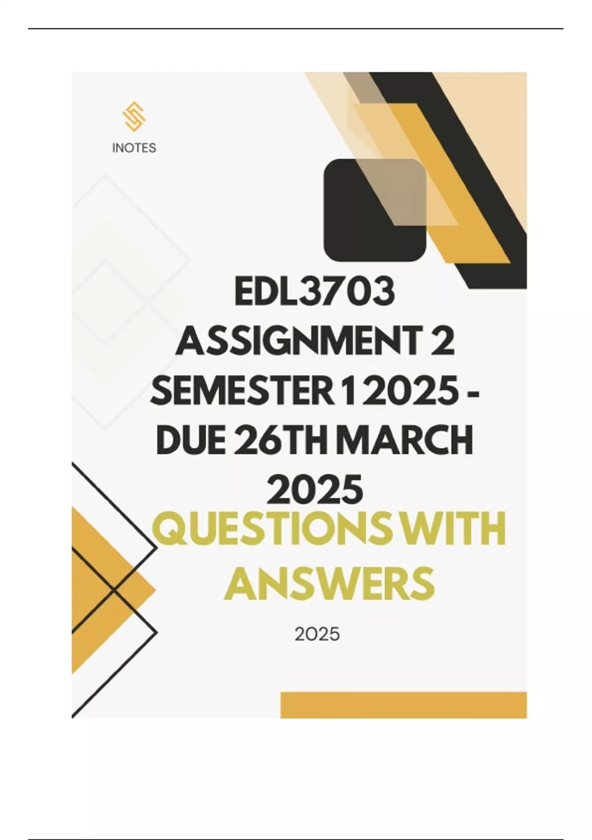 EDL3703 Assignment 2 Semester 1 2025 - Due 26th March 2025 - EDL3703 ...
