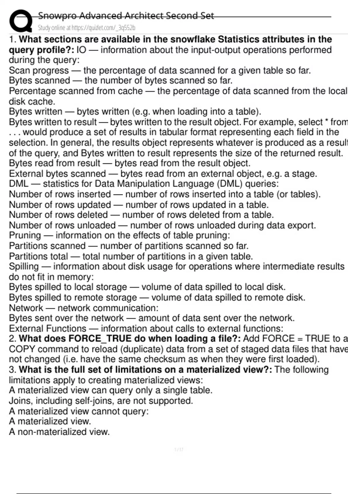 Snowpro Advanced Architect Second Set | COMPLETE QUESTIONS WITH 100% ...