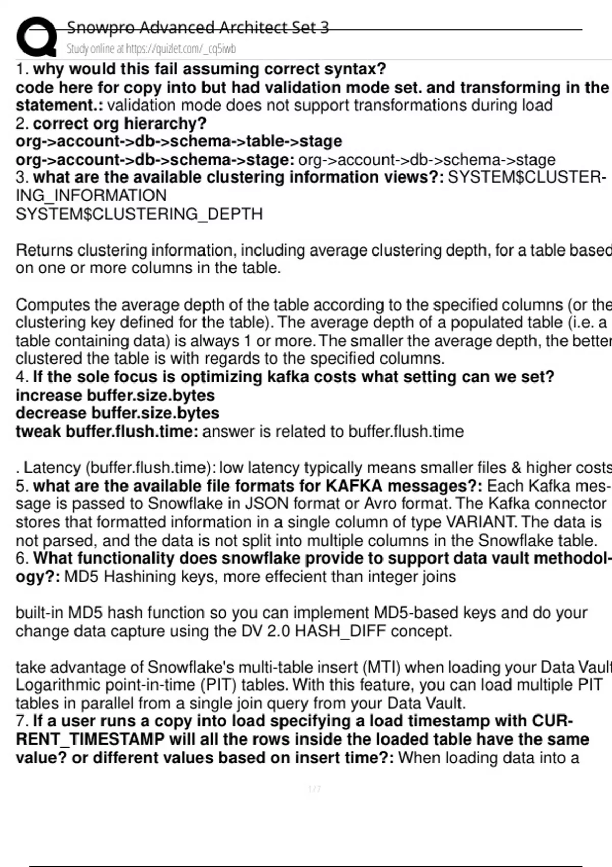 Snowpro Advanced Architect Second Set | COMPLETE QUESTIONS WITH 100% ...