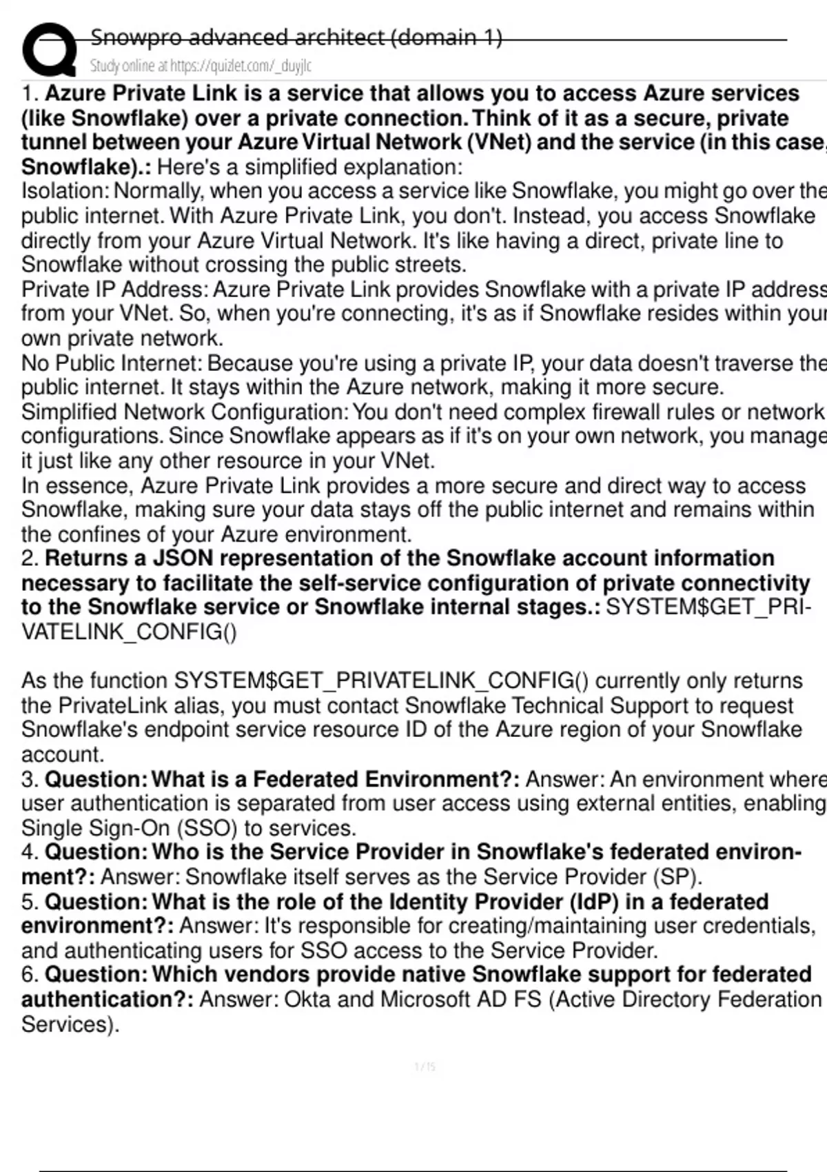 Snowpro advanced architect (domain 1) 2025 LATEST UPDATED | COMPLETE ...