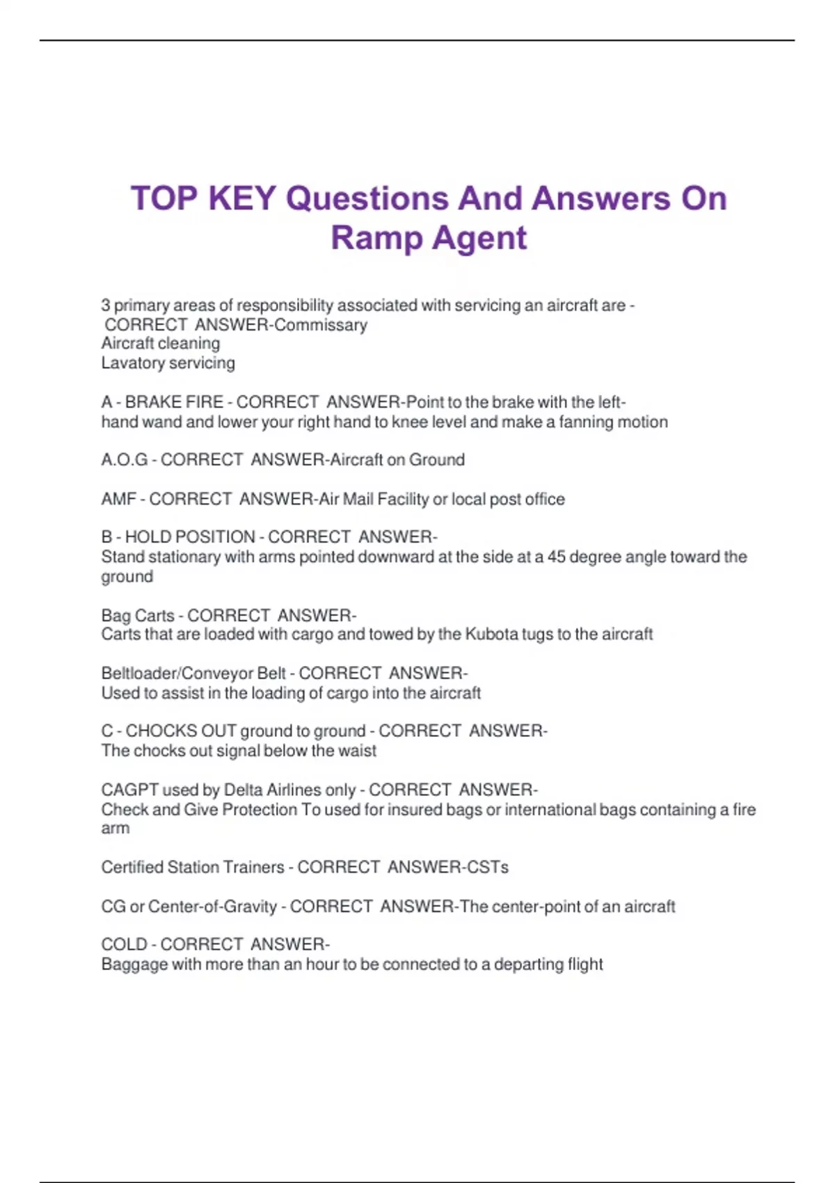 TOP KEY Questions And Answers On Ramp Agent - TOP KEY Ramp Agent ...
