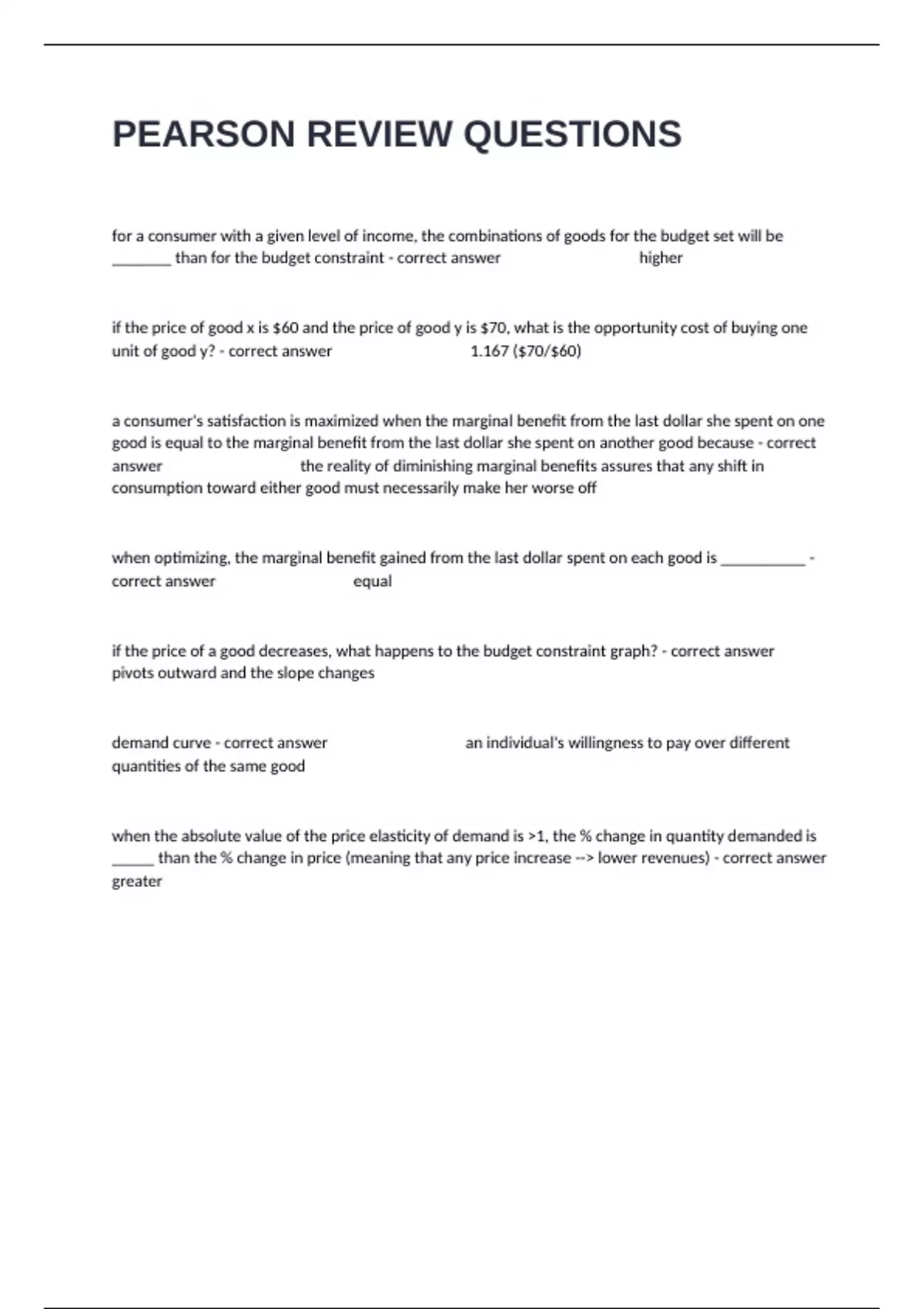 PEARSON REVIEW QUESTIONS WITH COMPLETE ACTUAL ANSWERS GUARANTEED PASS ...