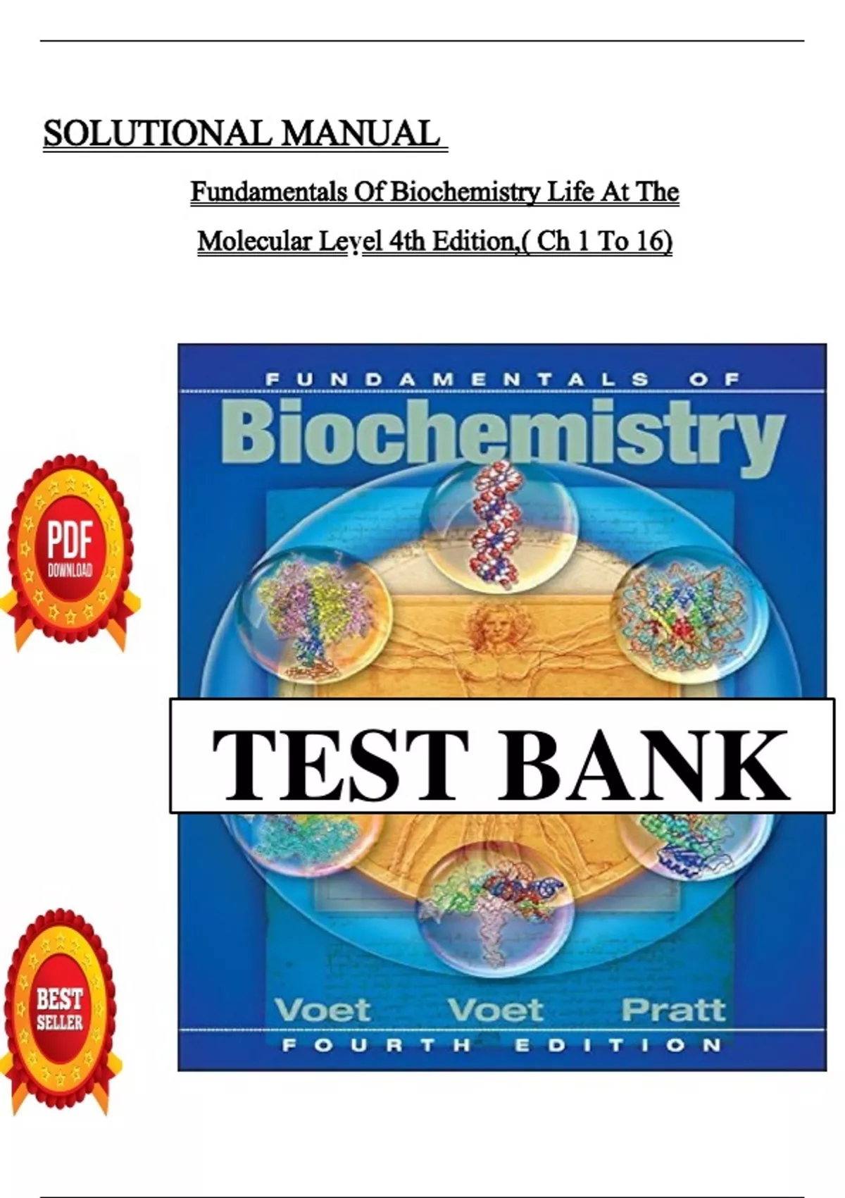 Solution Manual For Fundamentals Of Biochemistry Life At The Molecular Level 4th Edition,( Ch 1 ...