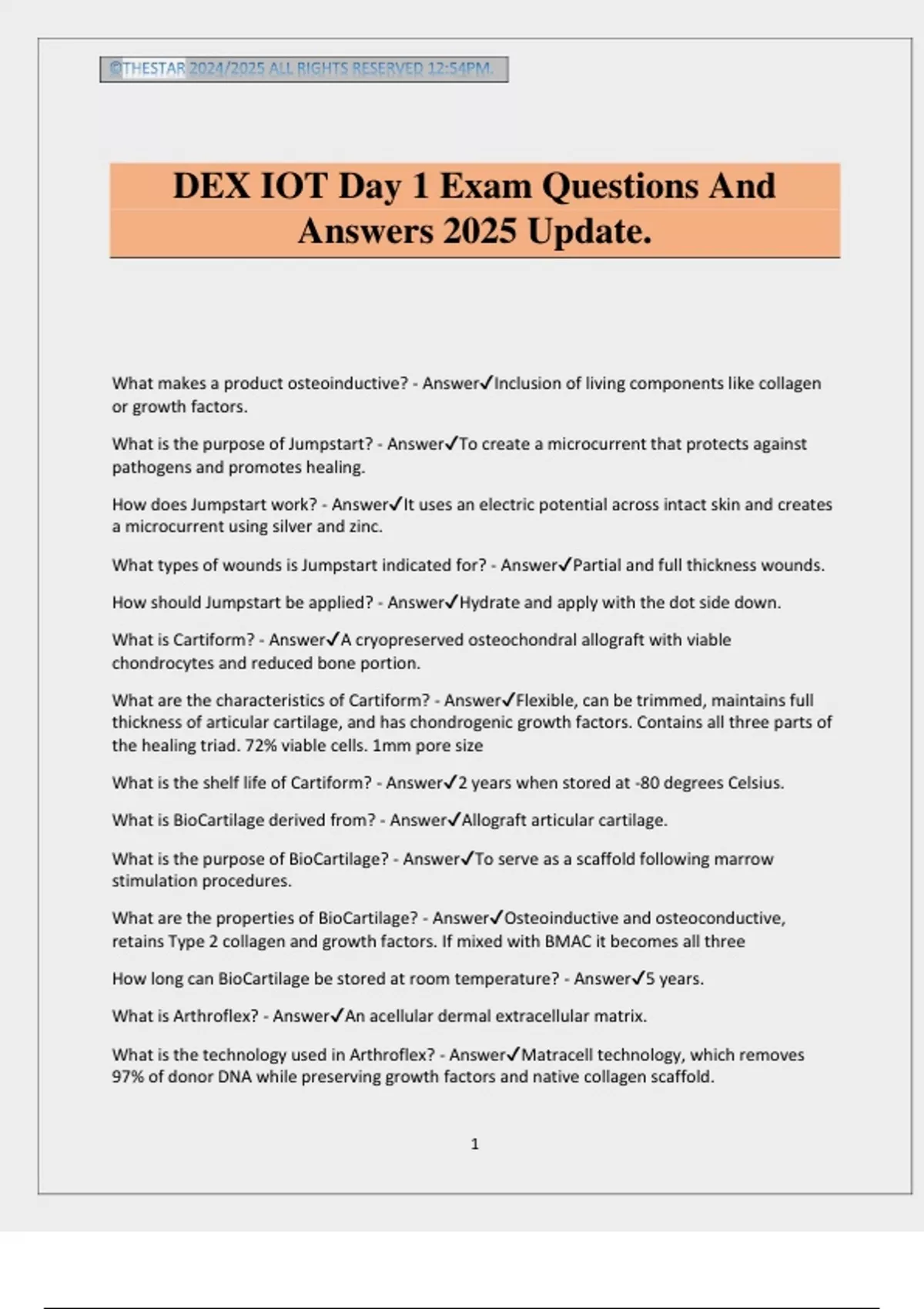 DEX IOT Day 1 Exam Questions And Answers 2025 Update. - DEX IOT - Stuvia US