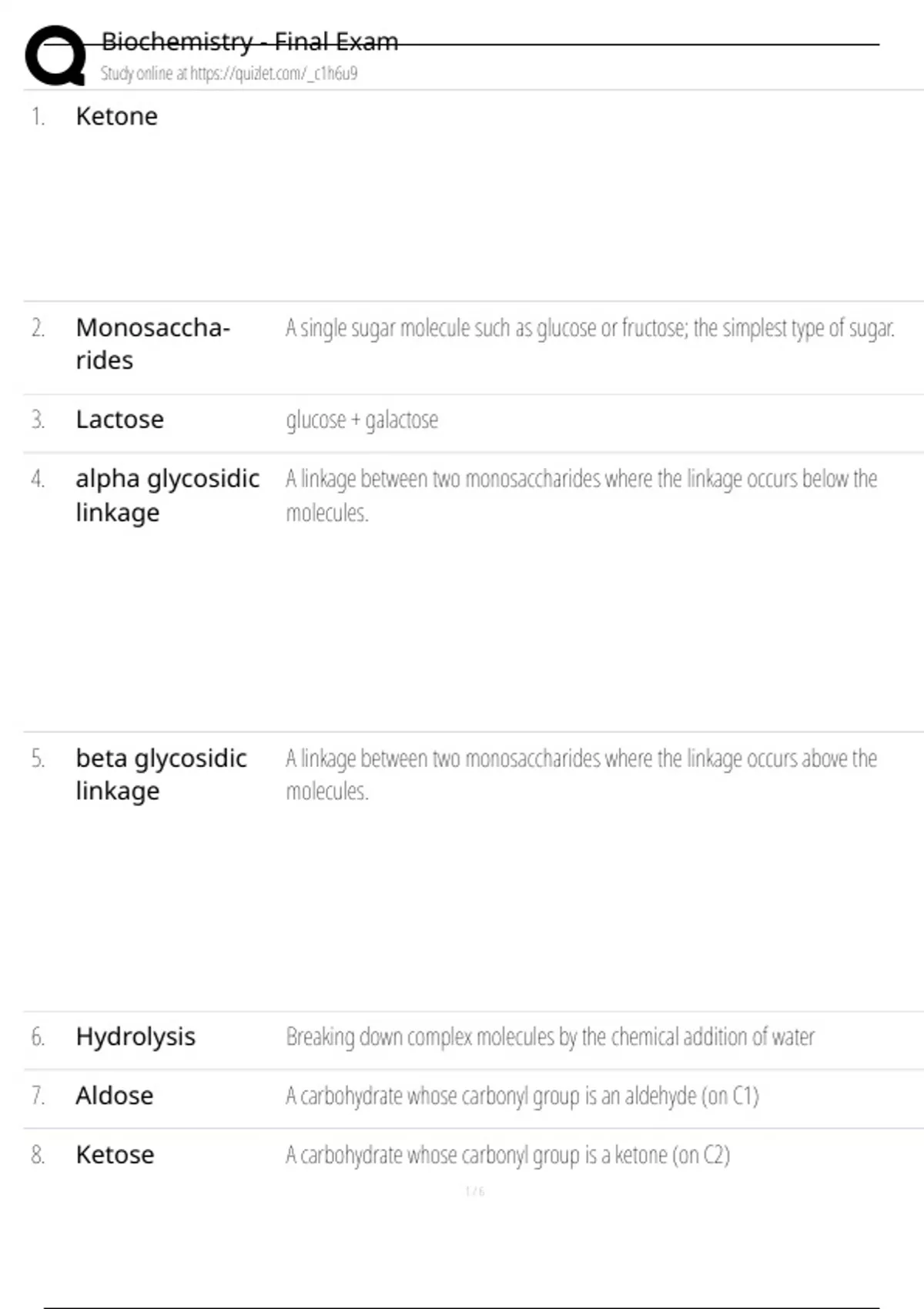 Biochemistry ACTUAL FINAL Exam COMPLETE QUESTIONS WITH 100% RATED ...