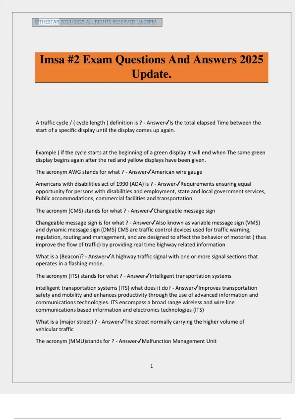 Imsa #2 Exam Questions And Answers 2025 Update. - IMSA - Stuvia US