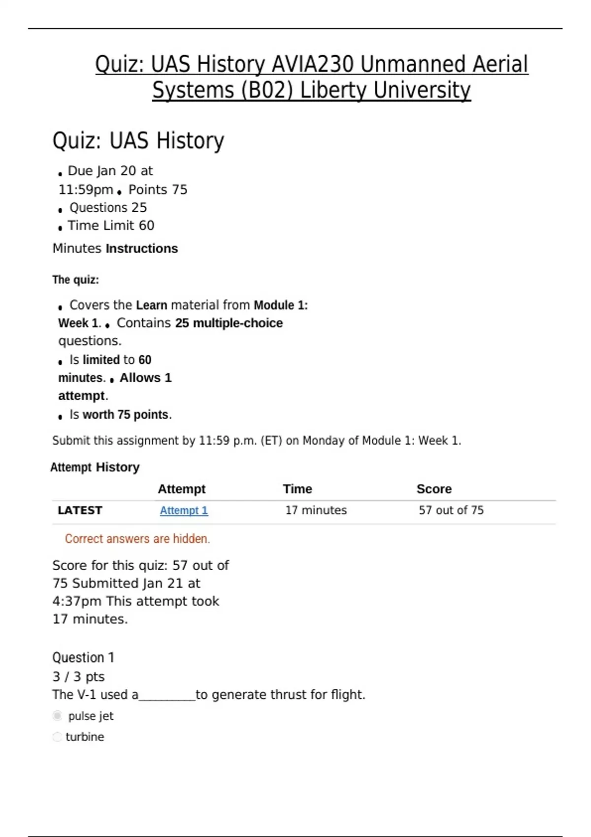 Quiz: UAS History AVIA230 Unmanned Aerial Systems (B02) Liberty ...