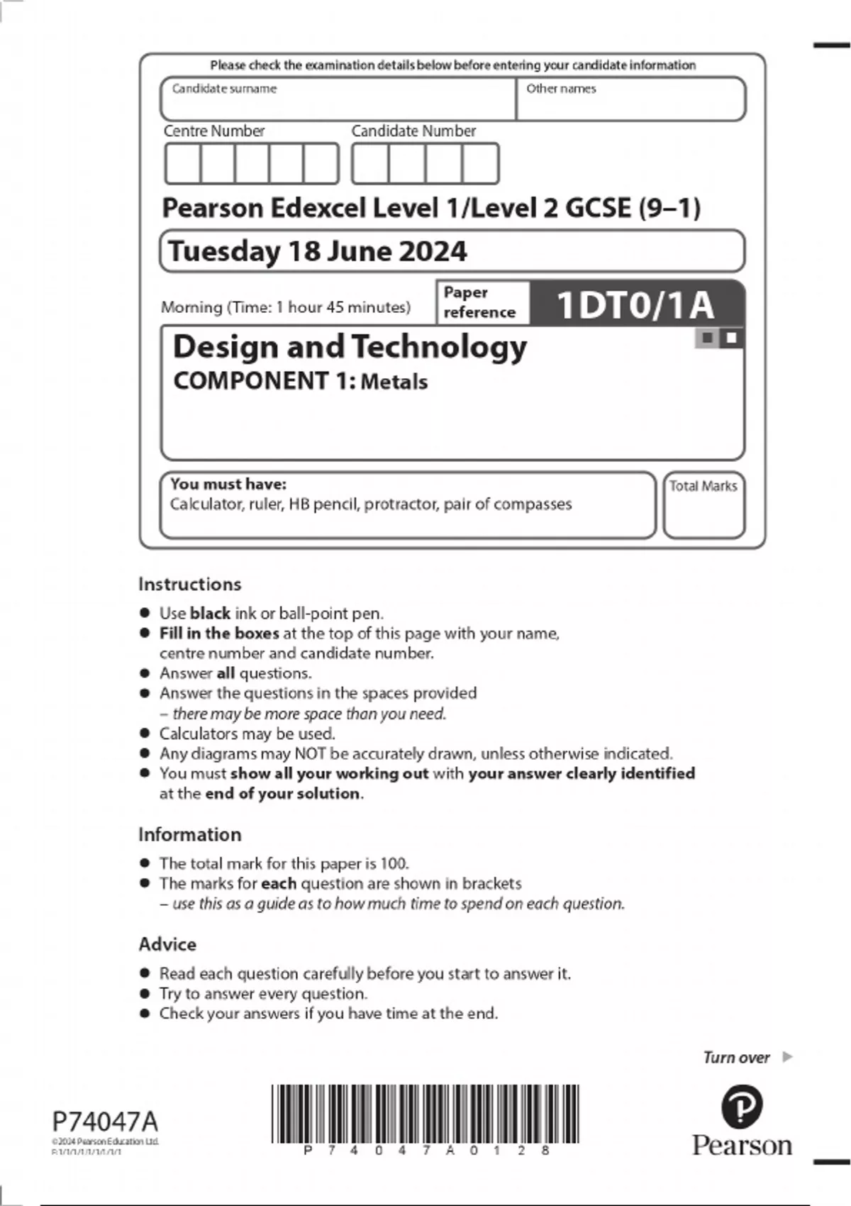 Pearson Edexcel Level 1/Level 2 GCSE (9–1) Design and Technology ...