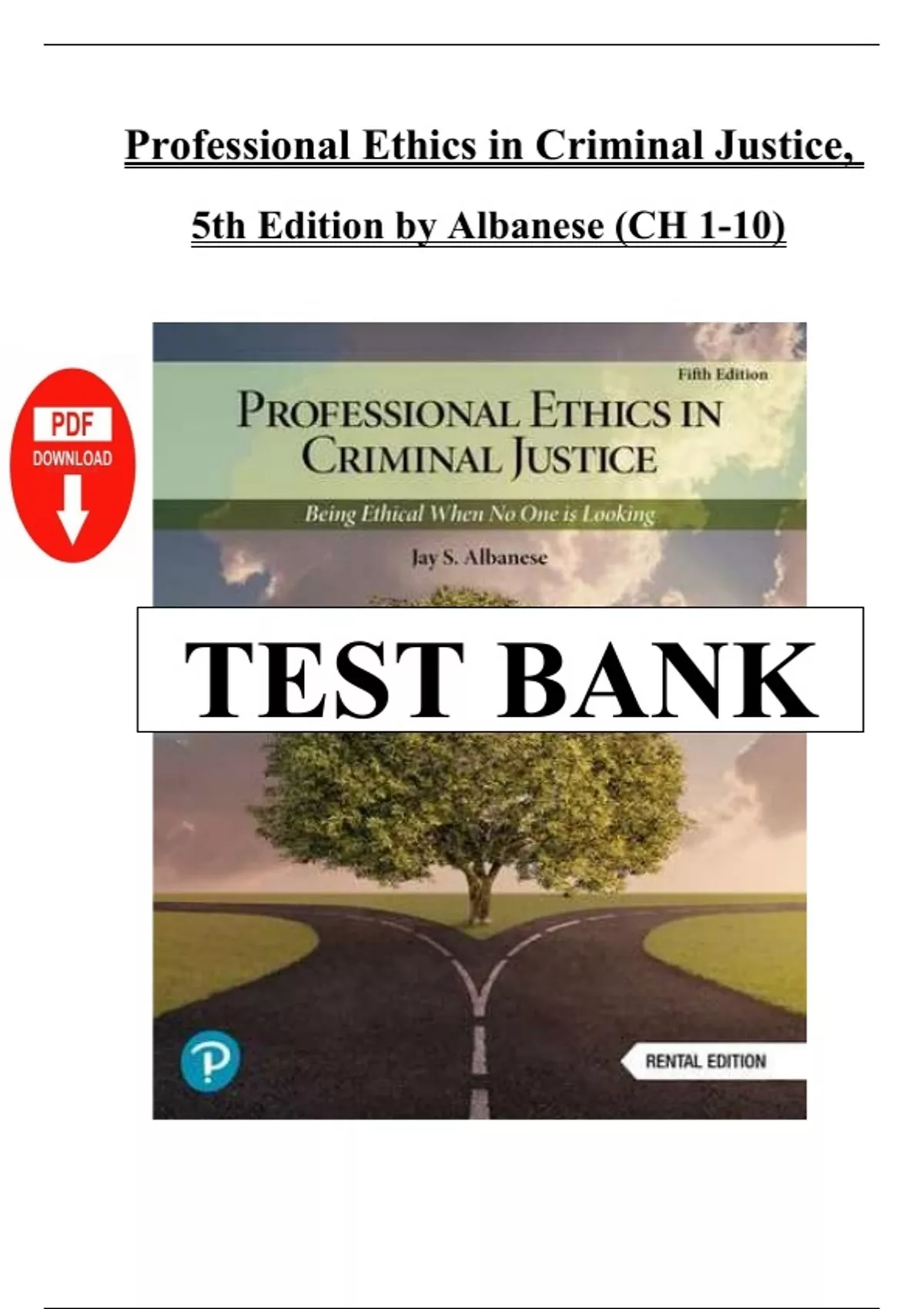 Test Bank For Professional Ethics in Criminal Justice, 5th Edition by ...