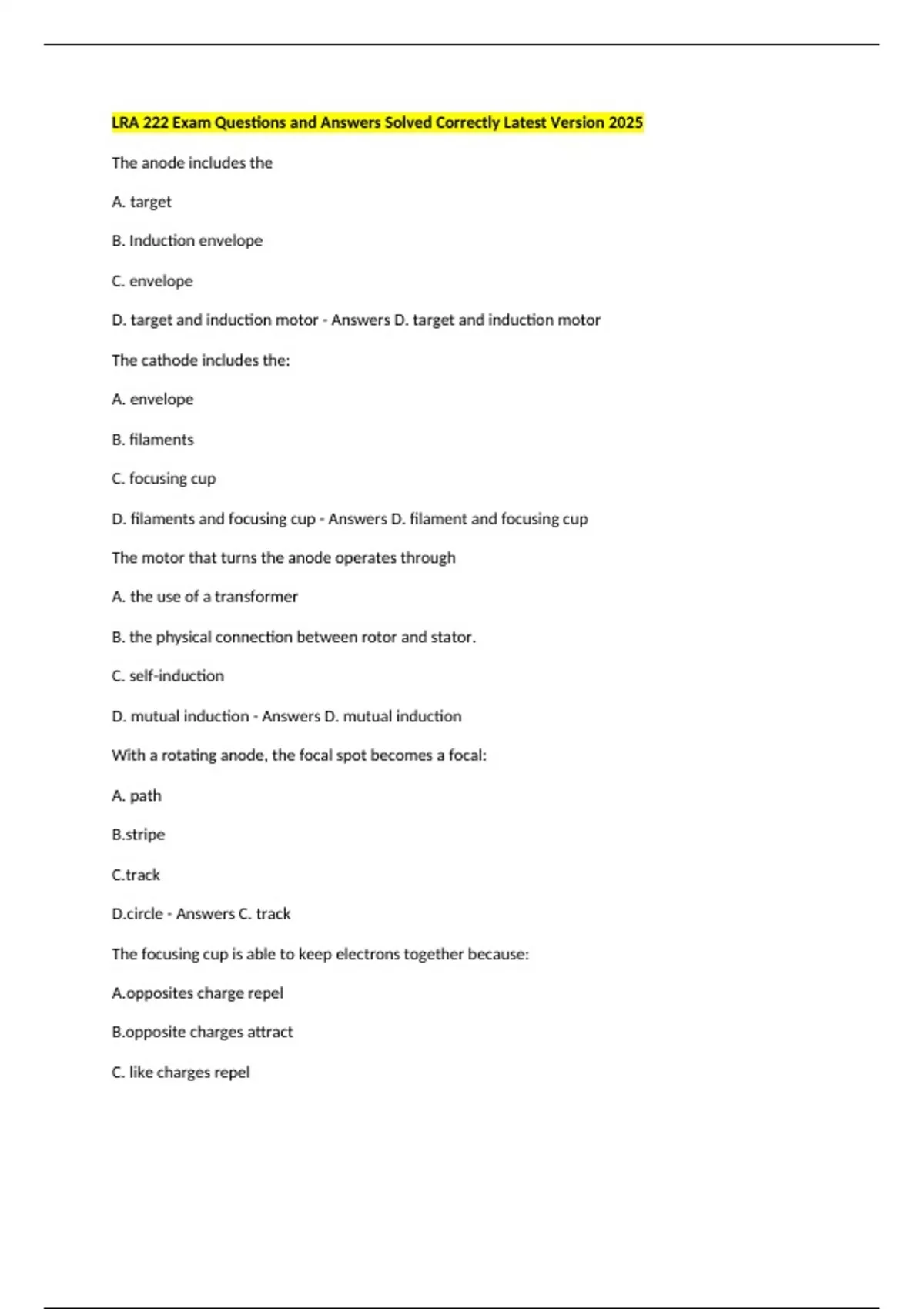 LRA 222 Exam Questions and Answers Solved Correctly Latest Version 2025 ...