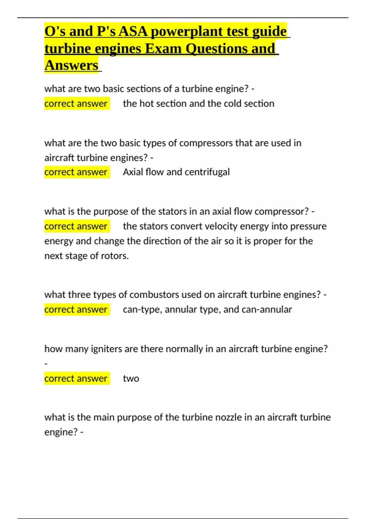 ASA-Aviation Maintenance Technician General Oral Questions, A&P ...