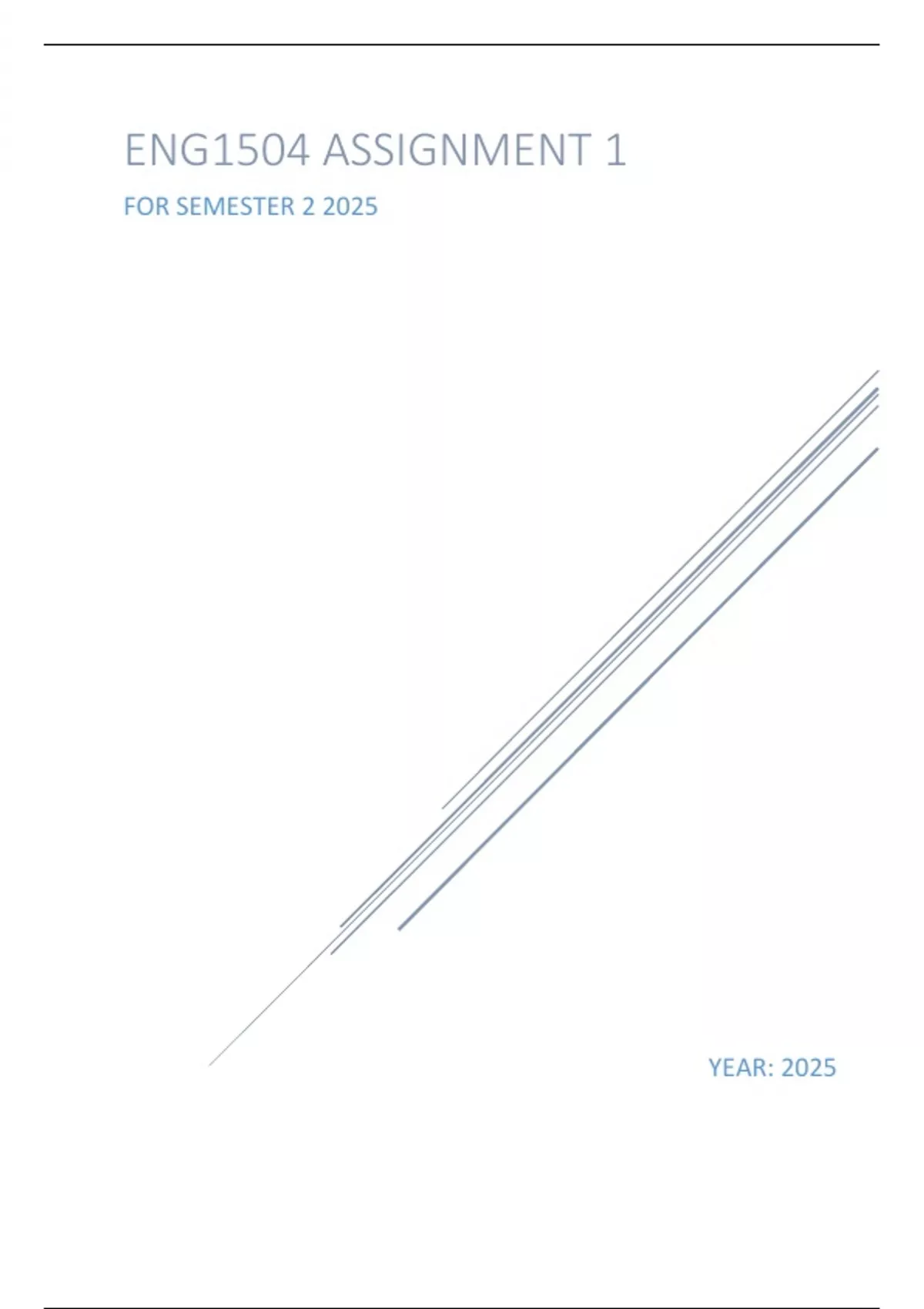 ENG1504 ASSIGNMENT 1 FOR 2ND SEM 2025 - ENG1504 (ENG1504) - Stuvia SA