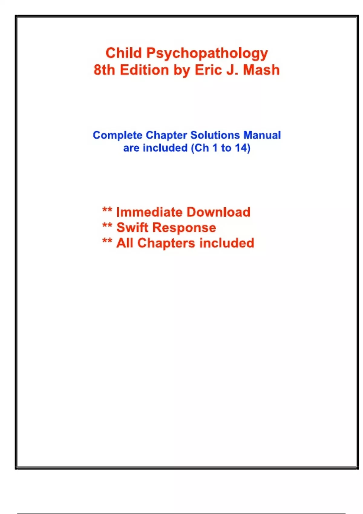 Solution and Answer Guide Eric J. Mash, David A. Wolfe, Katherine ...