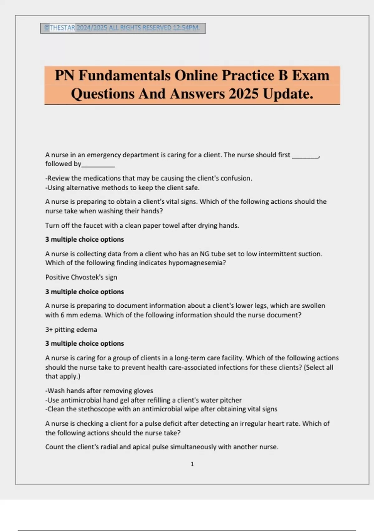 PN Fundamentals Online Practice B Exam Questions And Answers 2025 ...