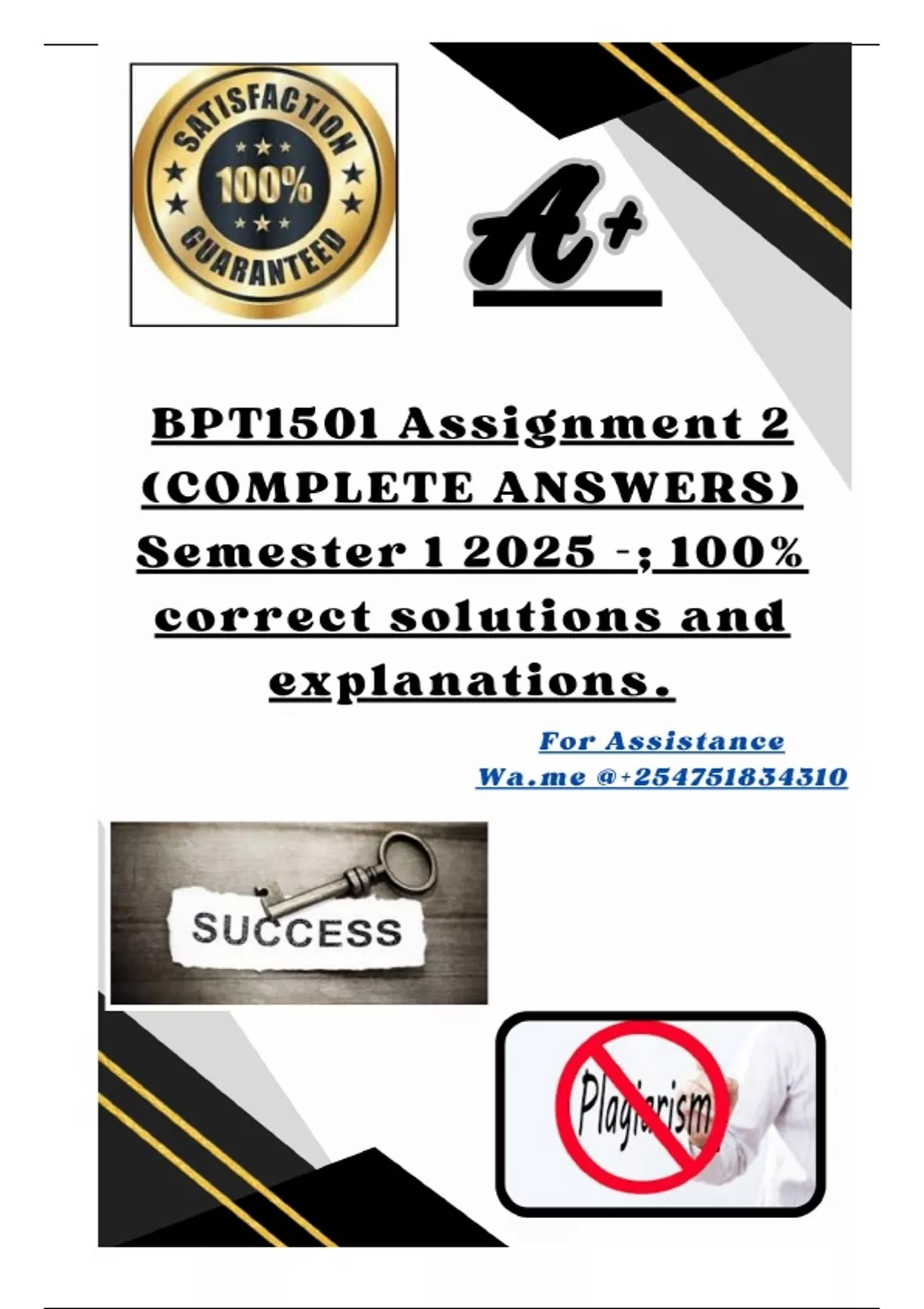 BPT1501 Assignment 2 (COMPLETE ANSWERS) Semester 1 2025 - BPT1501 - Stuvia SA