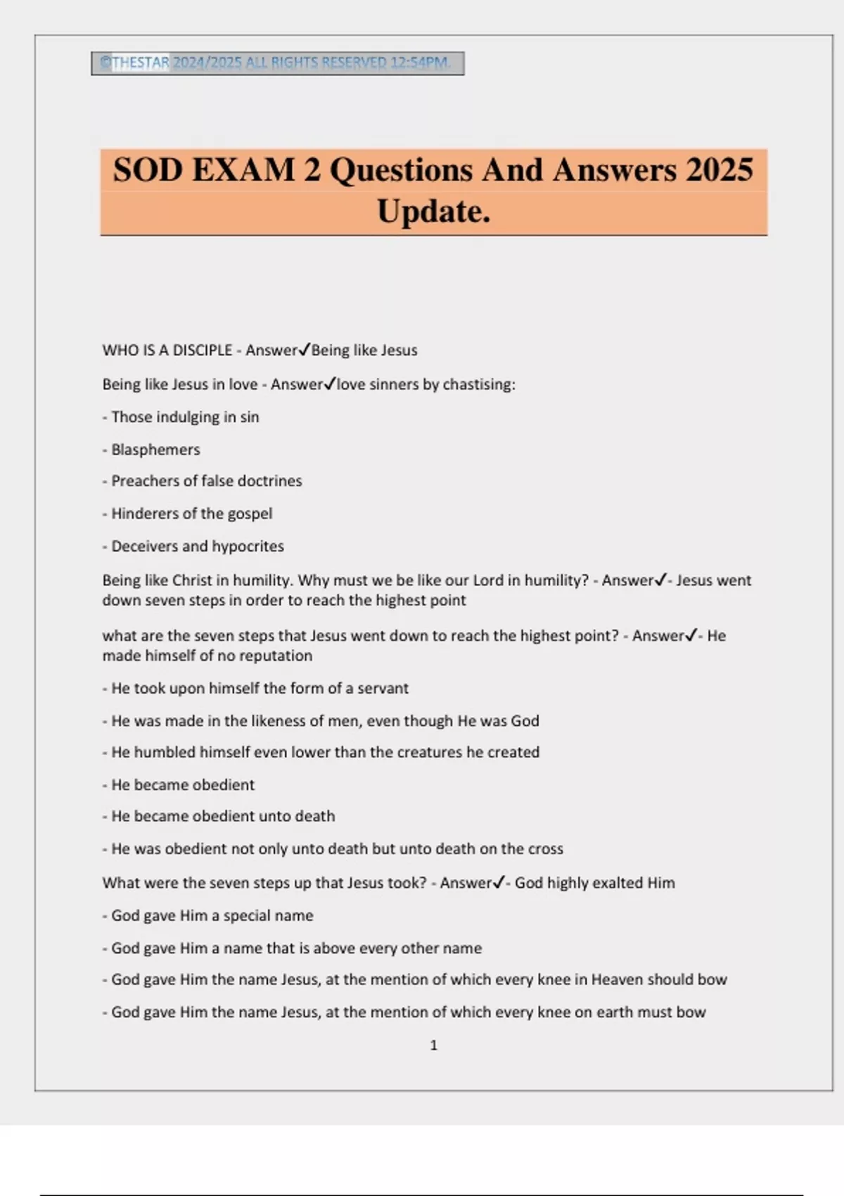 SOD EXAM 2 Questions And Answers 2025 Update. - SOD - Stuvia US