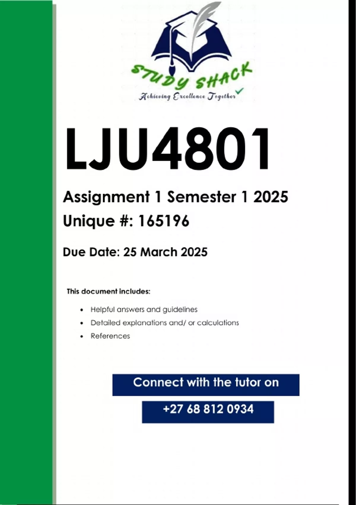 LJU4801 Assignment 1 (QUALITY ANSWERS) Semester 1 2025 - Legal Philosophy (LJU4801) - Stuvia SA