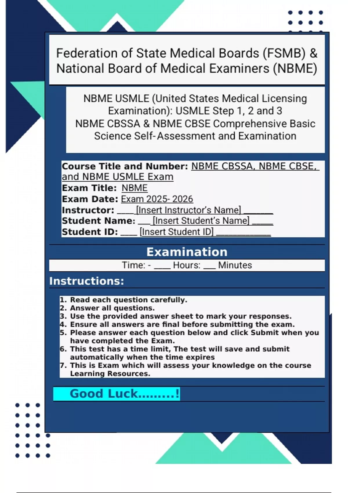 USMLE Step 1 NBME Exam Review Three Phase Plan to Demolish the USMLE ...