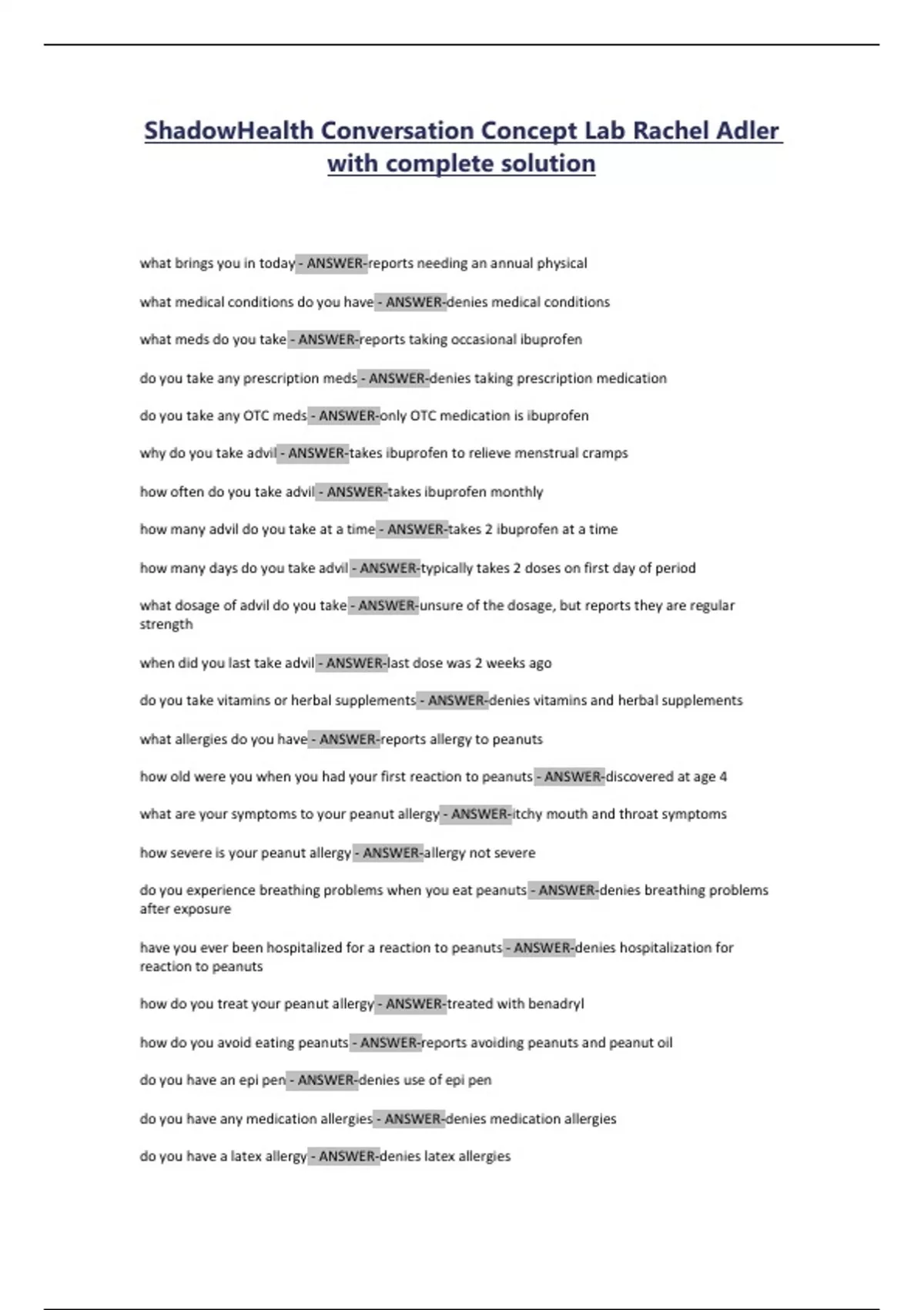 ShadowHealth Conversation Concept Lab Rachel Adler - Shadow health ...