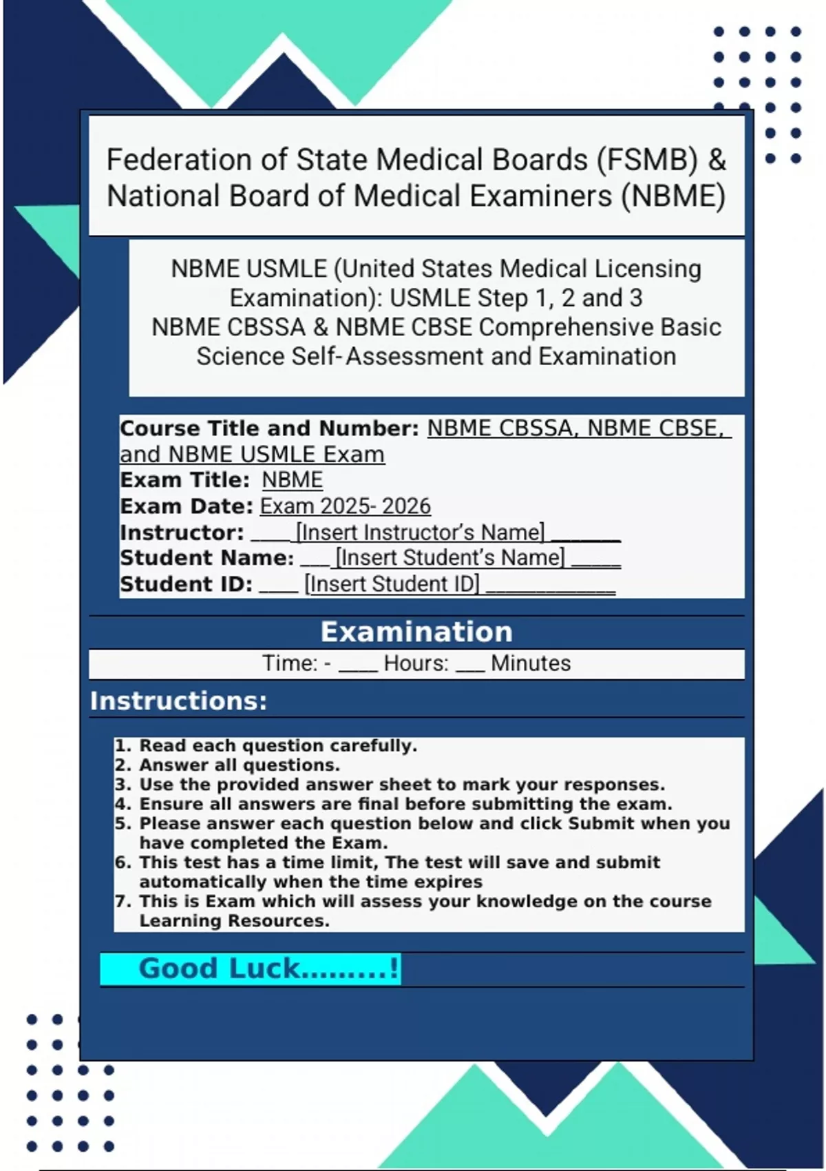 NBME CBSSA & NBME CBSE Exam Concepts NBME Comprehensive Basic Science ...