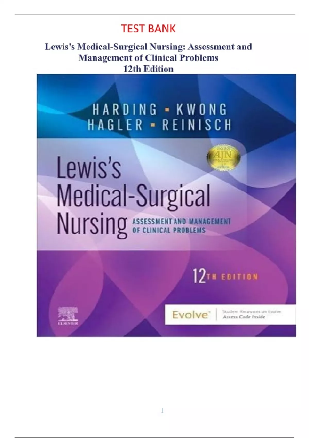 Test Bank Lewis Medical-Surgical Nursing: Assessment and Management of ...