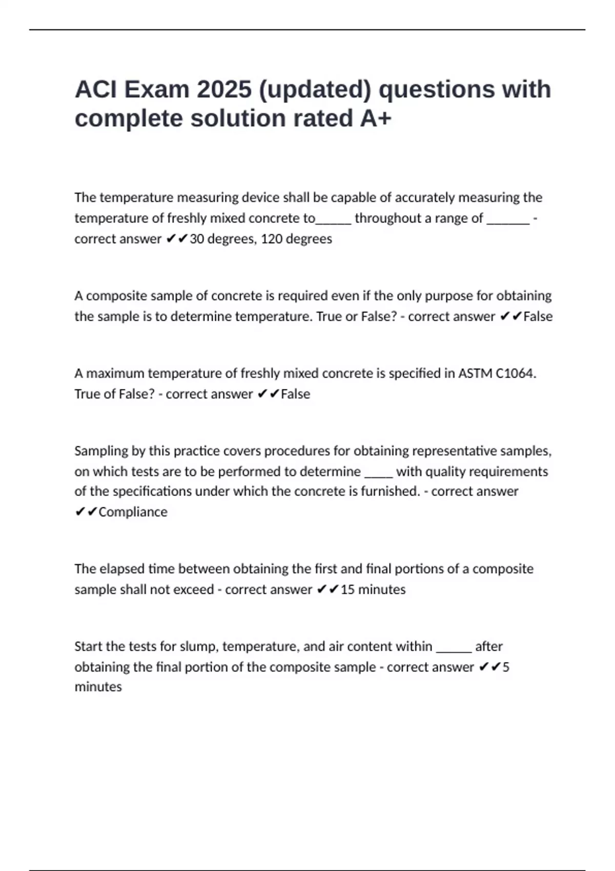 ACI Exam 2025 (updated) questions with complete solution rated A+ - ACI ...