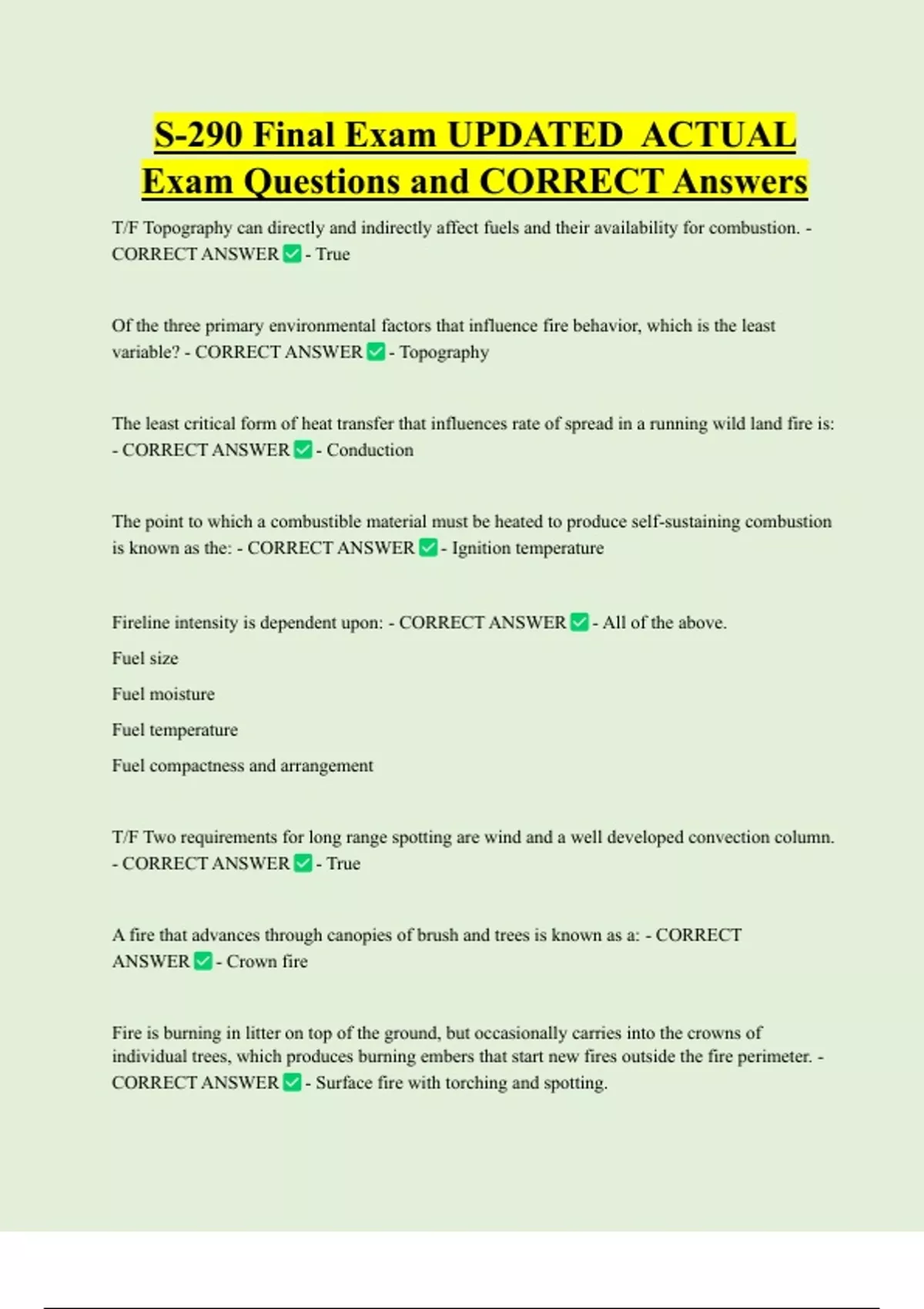 S-290 Final Exam UPDATED ACTUAL Exam Questions and CORRECT Answers ...