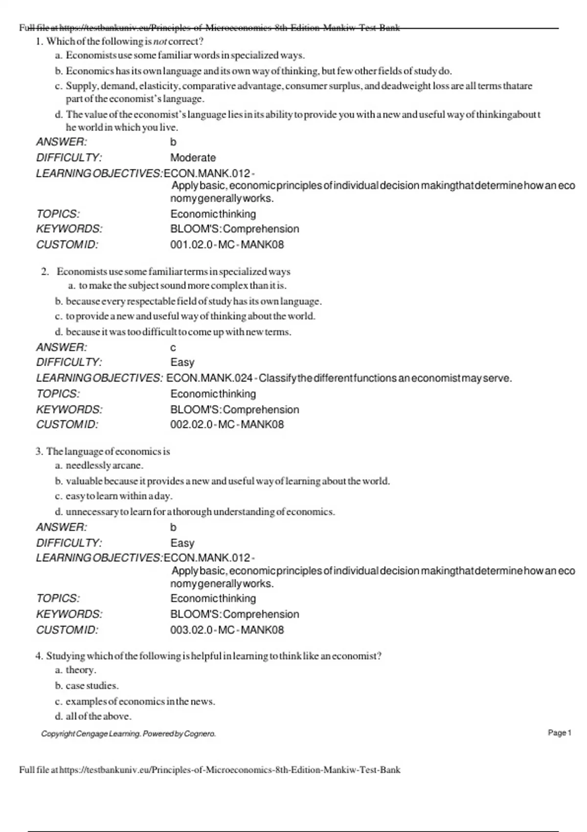 Solution Manual For Principles of Microeconomics, 8th Edition by Joshua ...