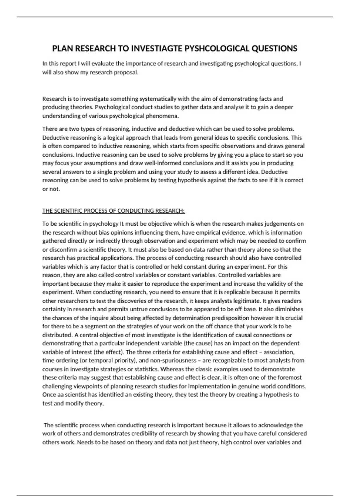 Applied Psychology -Unit 2 Conducting Psychological Rese - Unit 2 ...