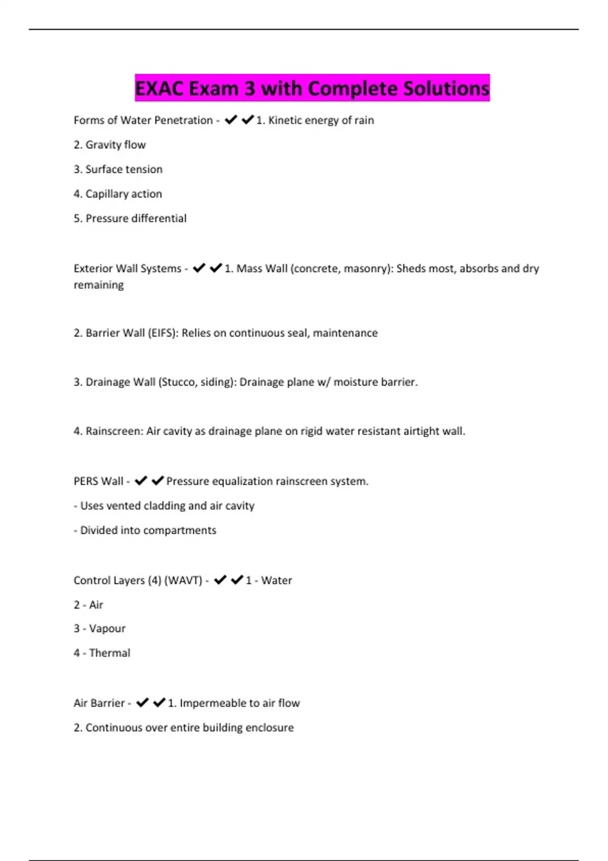EXAC Exam 3 with Complete Solutions - EXAC - Stuvia US