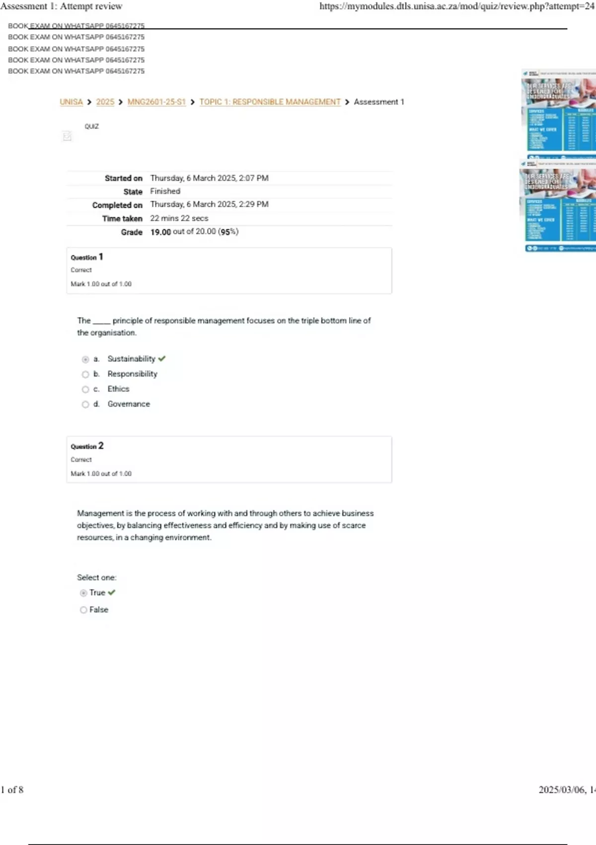 MNG2601 Assignment 1 Semester 1 2025 - General Management - Stuvia SA