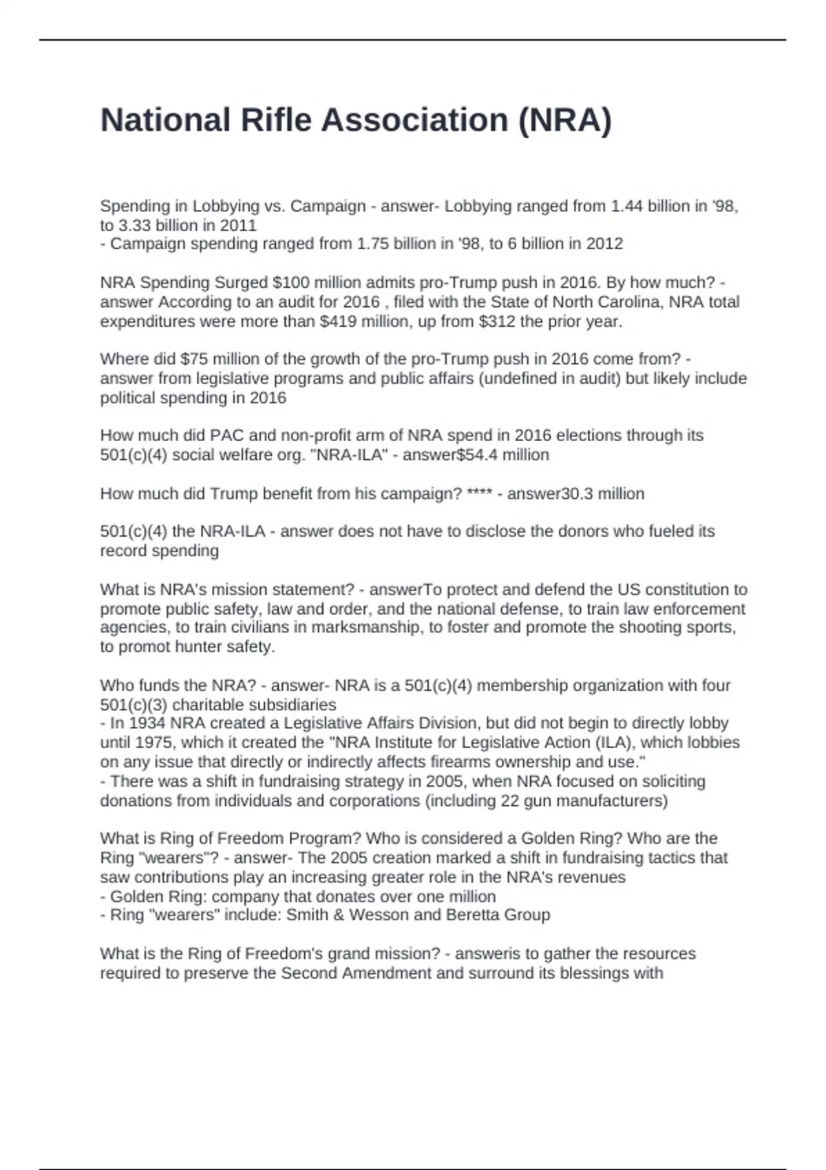 National Rifle Association (NRA) Questions with Correct Answers - NRA ...