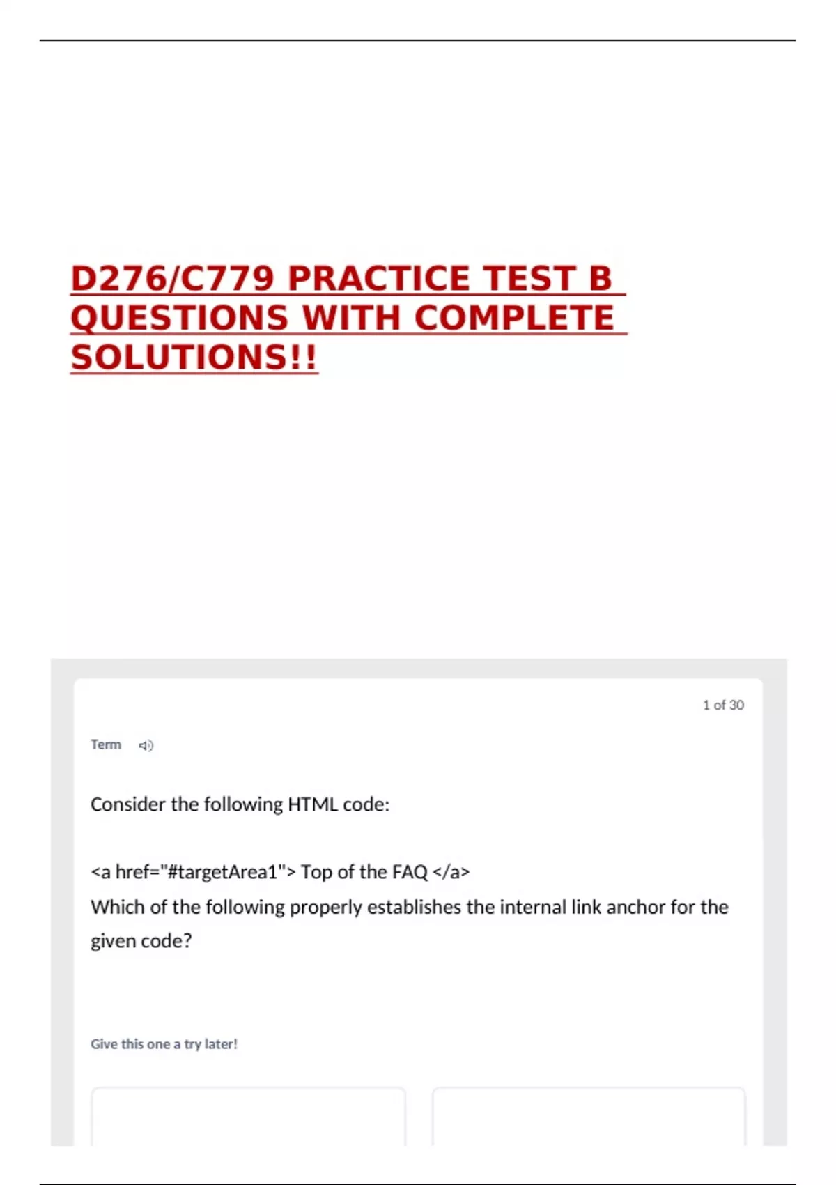D276/C779 PRACTICE TEST B QUESTIONS WITH COMPLETE SOLUTIONS!! - WGU ...