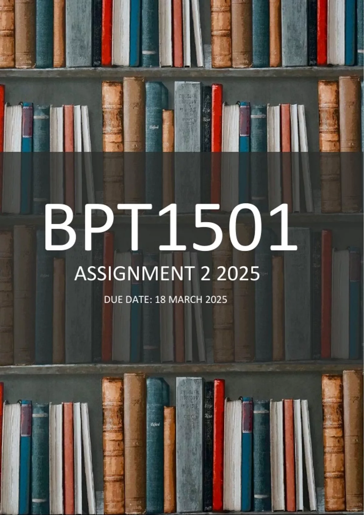 BPT1501 Assignment 2 2025 - March 2025 - BPT1501 - Being a Professional ...