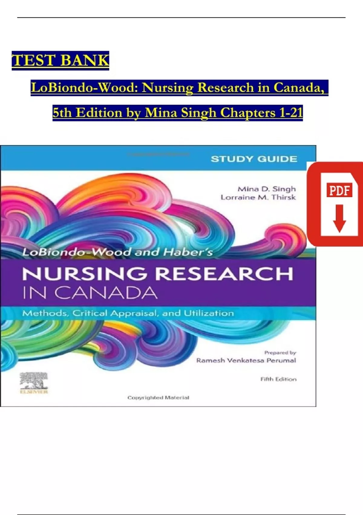 Test Bank for LoBiondo-Wood and Haber’s Nursing Research in Canada, 5th ...