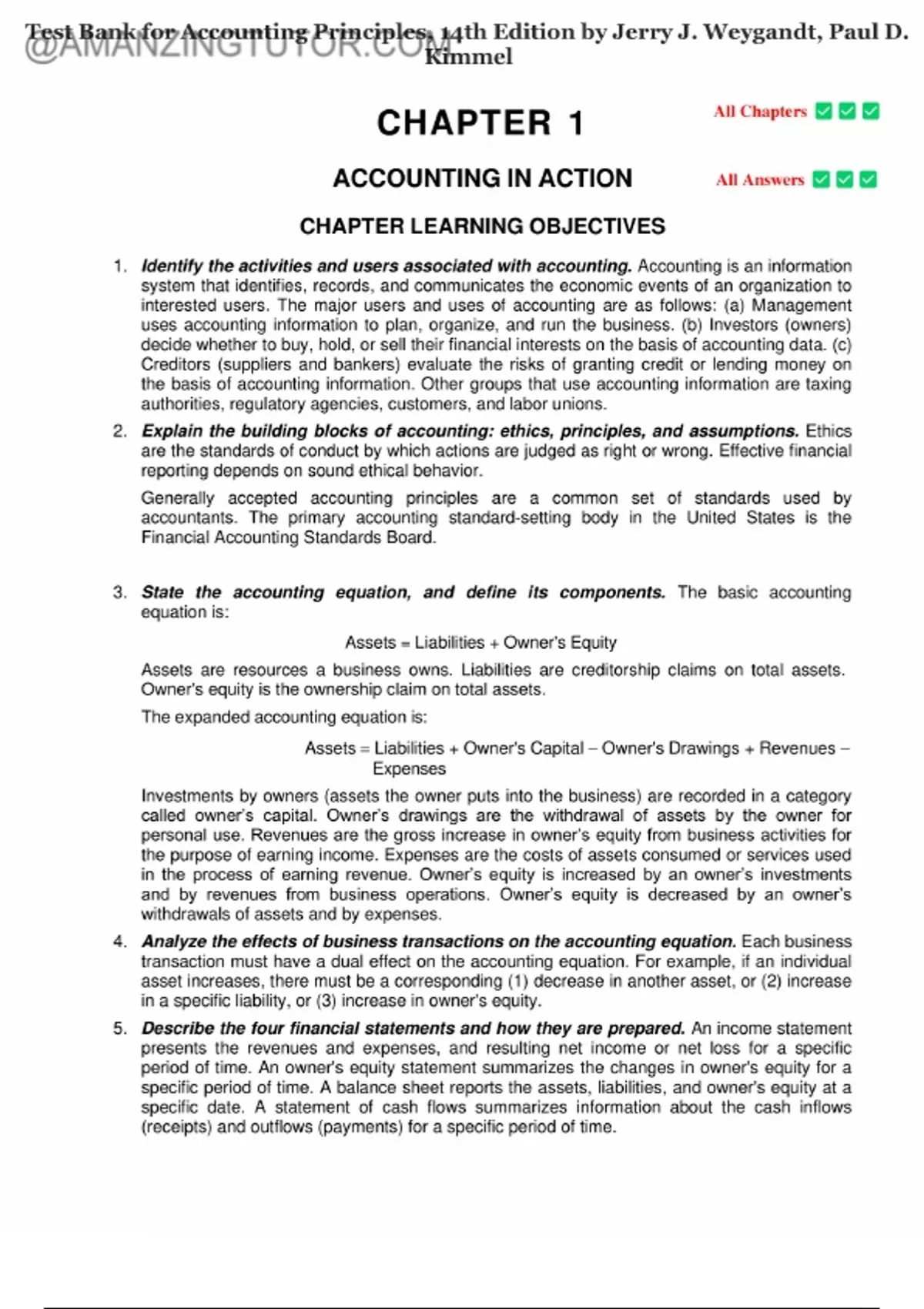 TEST BANK FOR ACCOUNTING PRINCIPLES 14TH AND 15TH EDITION - Stuvia US