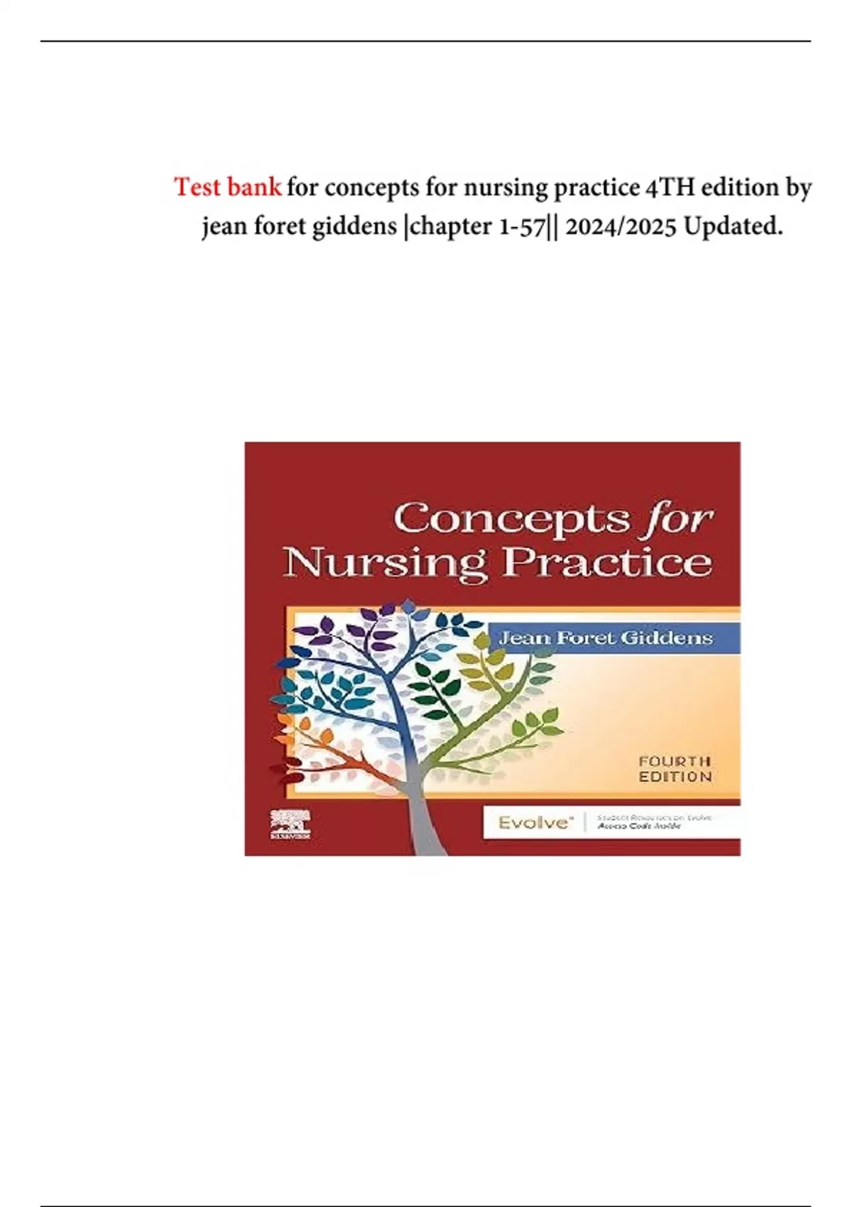Test Bank Concepts for Nursing Practice (4TH Ed) by Jean Giddens 2025 ...