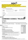 2024 AQA GCSE COMBINED SCIENCE: TRILOGY 8464/P/1F Foundation Tier ...