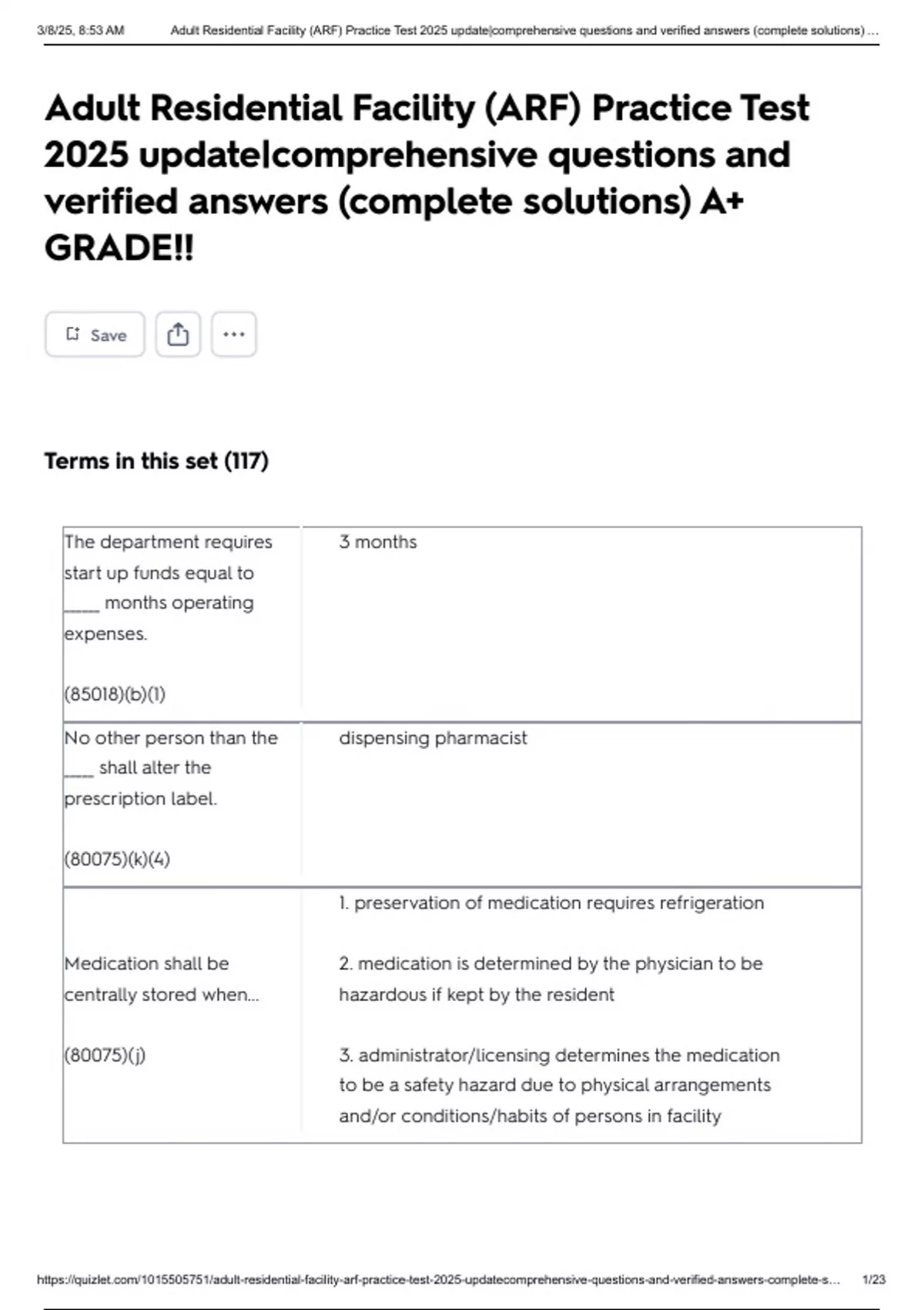 Adult Residential Facility (ARF) Practice Test 2025 update ...