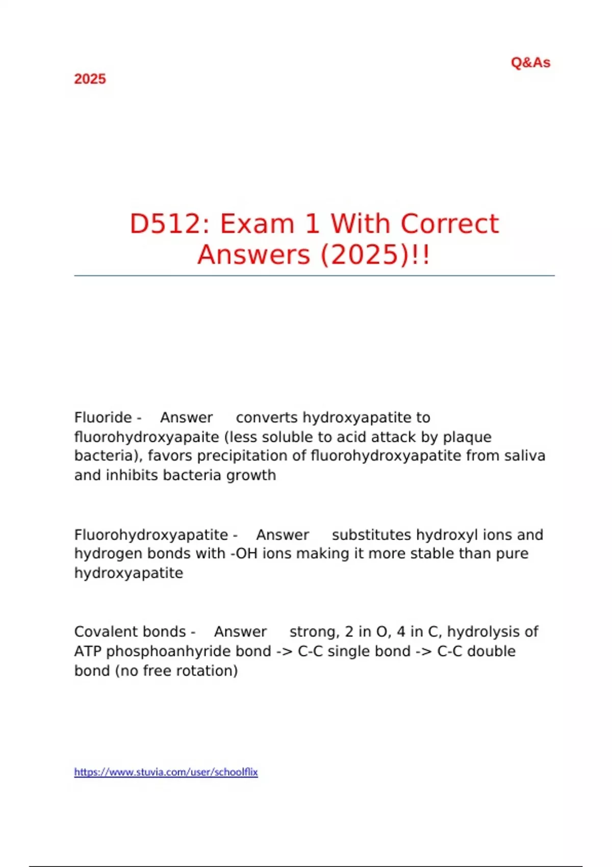 D512 Exam 1 With Correct Answers (2025)!! - D512 - Stuvia US