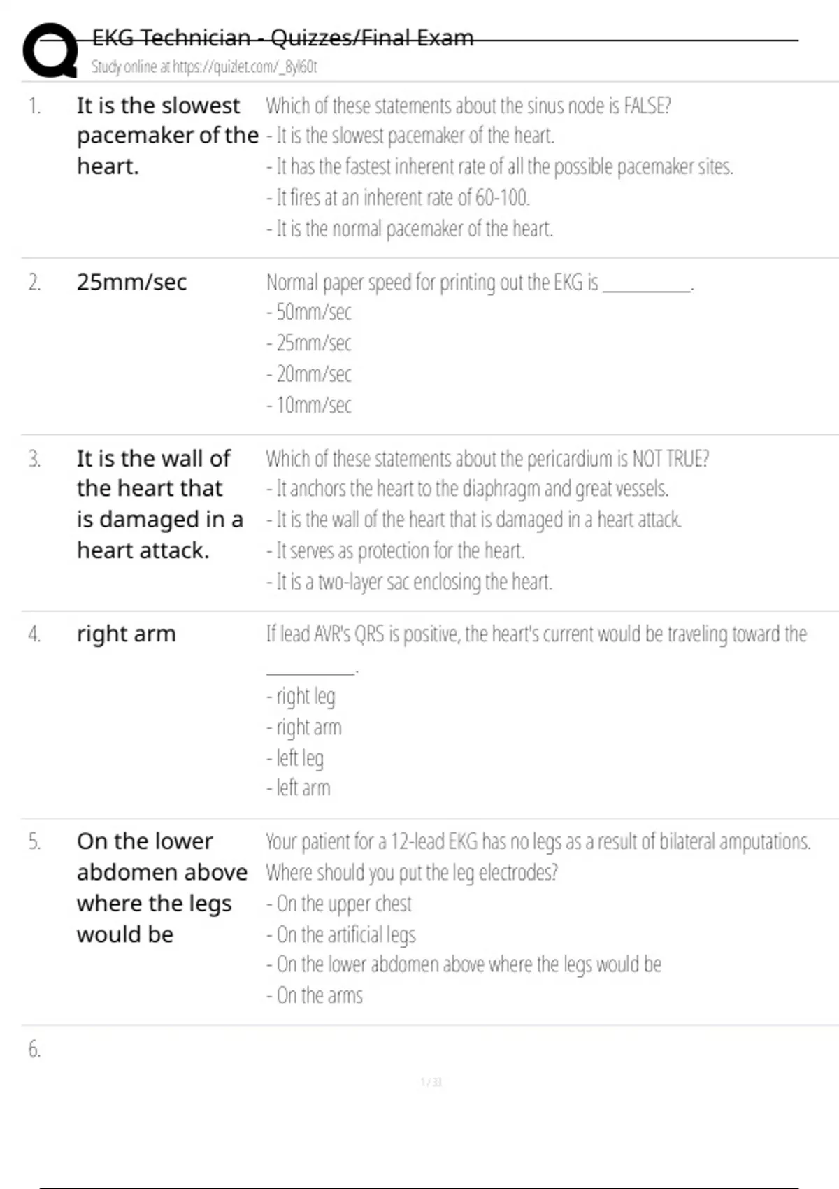 Basic EKG Exam Quizzes & 71 Ans/ A+ Score Solution| 2025 LATEST UPDATED ...