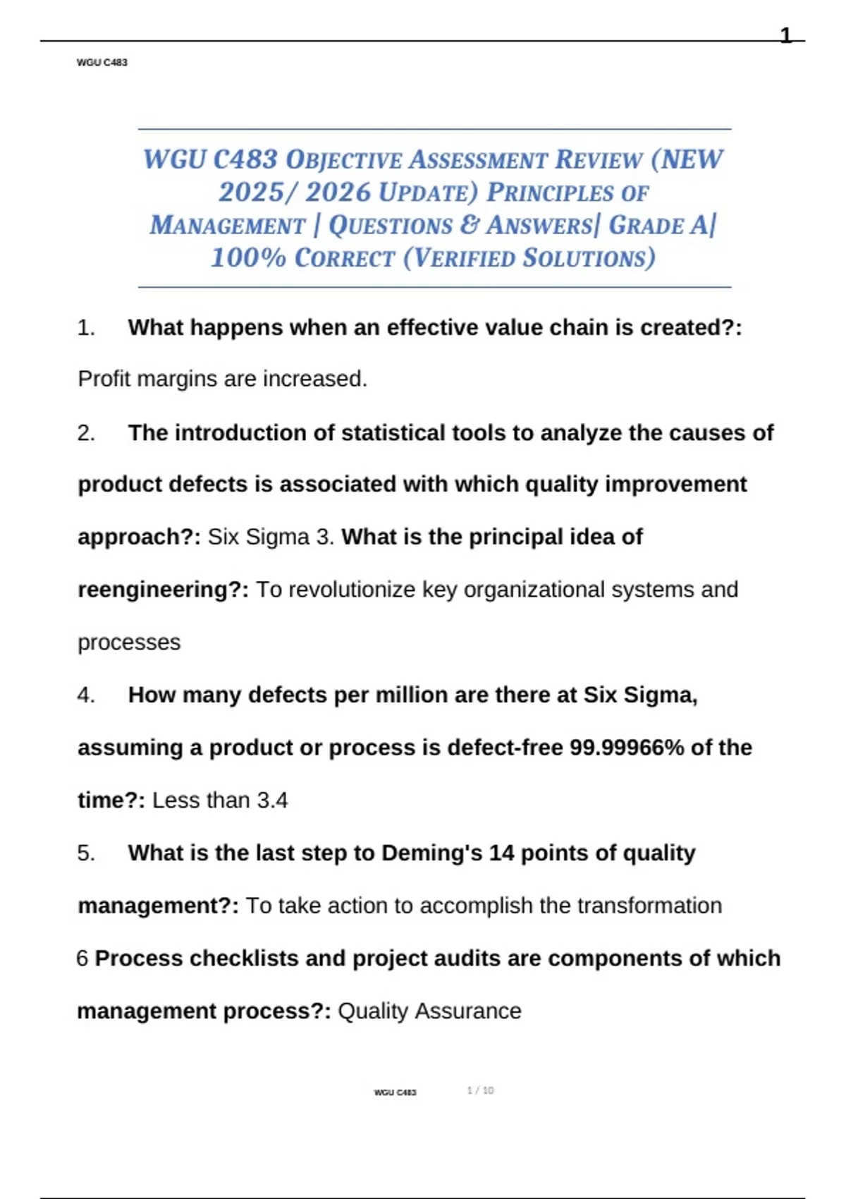 WGU C483 OBJECTIVE ASSESSMENT REVIEW (NEW 2025/ 2026 UPDATE) PRINCIPLES ...