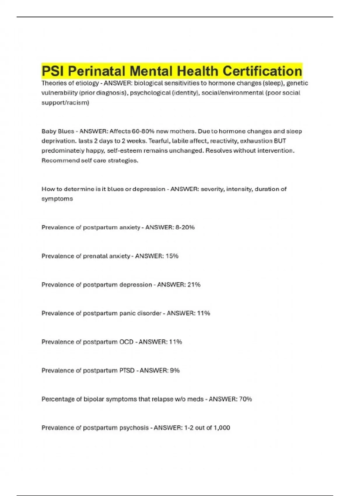 PSI Perinatal Mental Health Certification - PSI Perinatal Mental Health ...