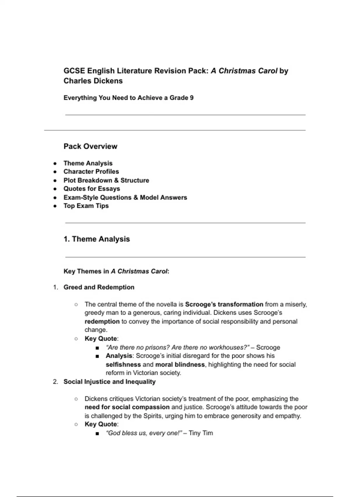 GCSE English literature paper 1 revision pack - English - Stuvia UK