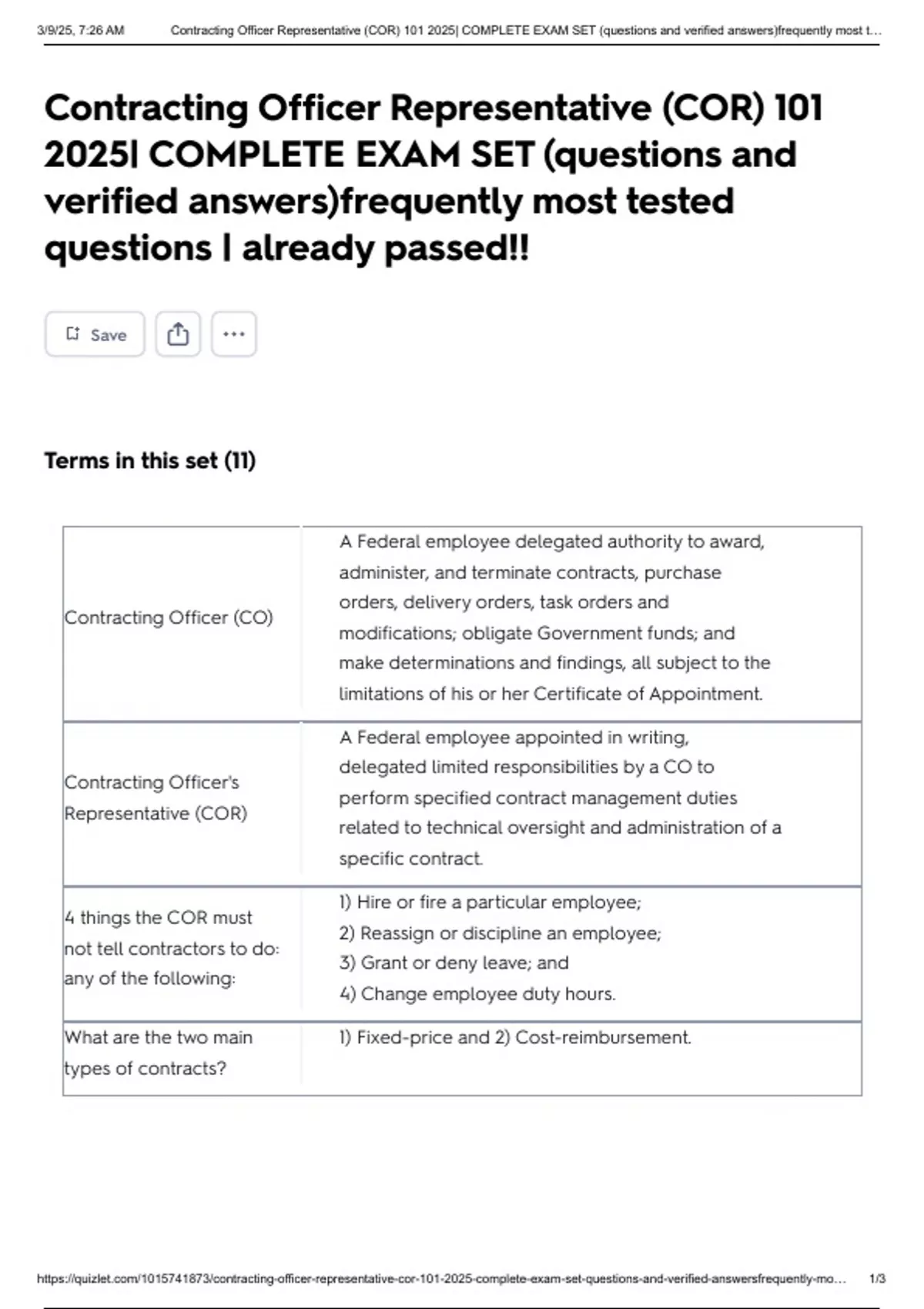 Contracting Officer Representative (COR) 101 2025| COMPLETE EXAM SET ...