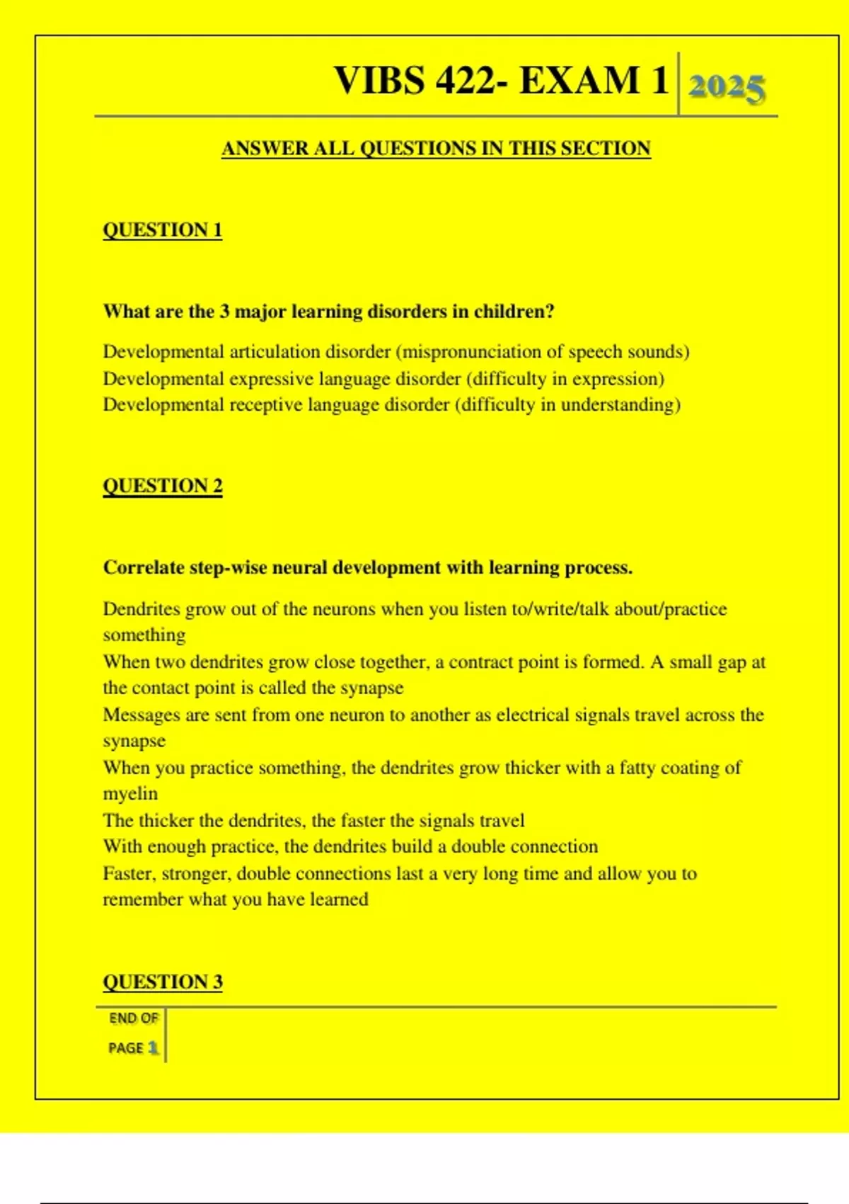 VIBS 422- EXAM 1 QUESTIONS AND ANSWERS 2025 - VIBS 422 - Stuvia US