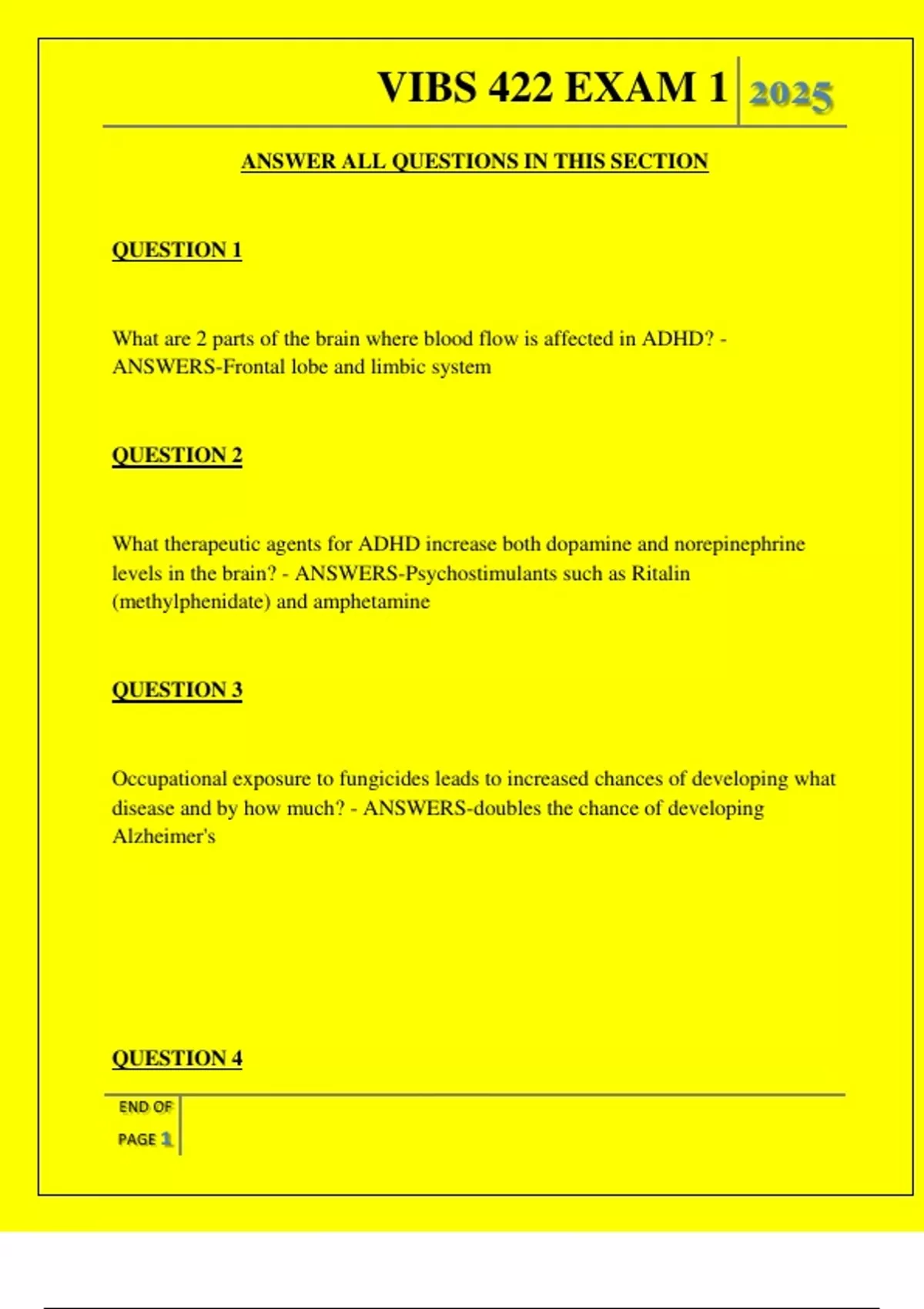 VIBS 422 EXAM 1 QUESTIONS AND ANSWERS 2025 - VIBS 422 - Stuvia US